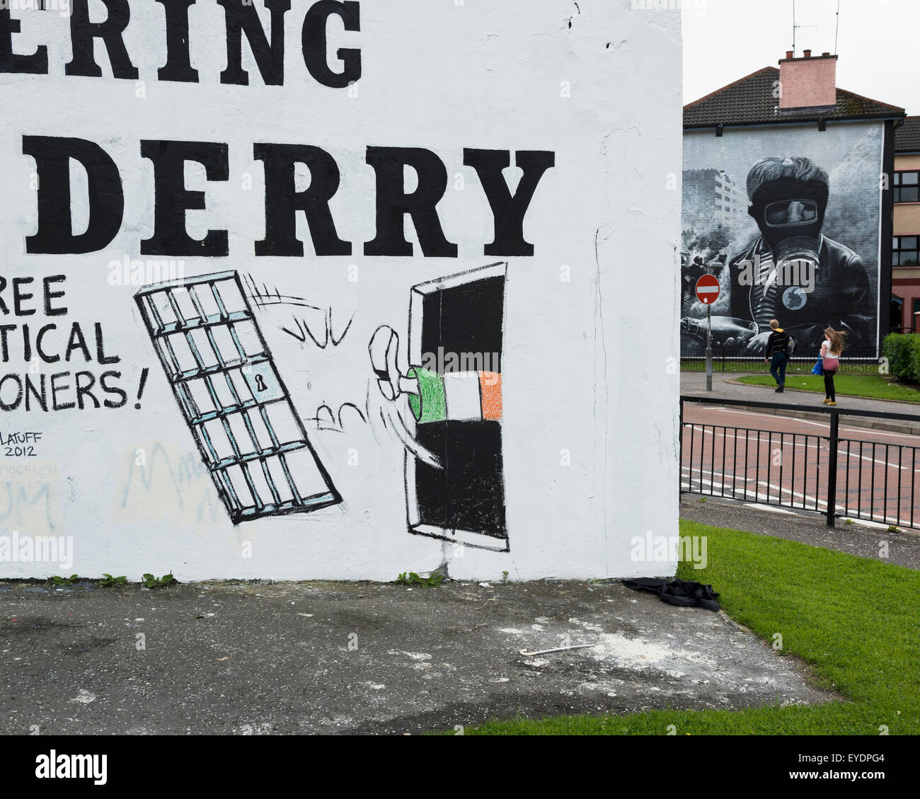 United Kingdom, Northern Ireland, County Londonderry, Bogside murals ...