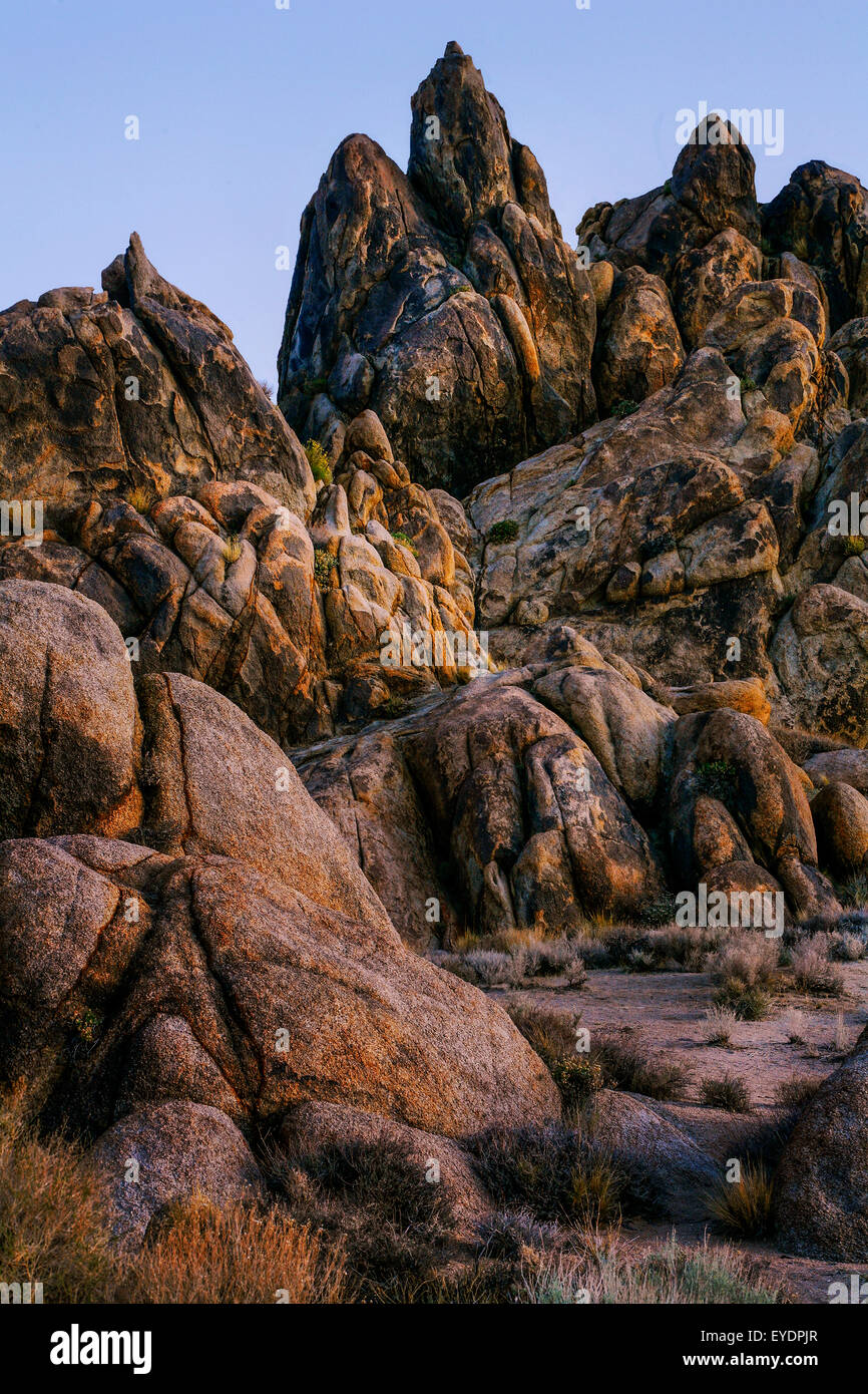 Rock formations in the Alabama Hills of the eastern Sierra Nevada ...