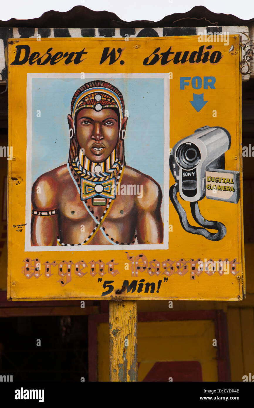 Hand painted video shop sign; Kenya Stock Photo - Alamy