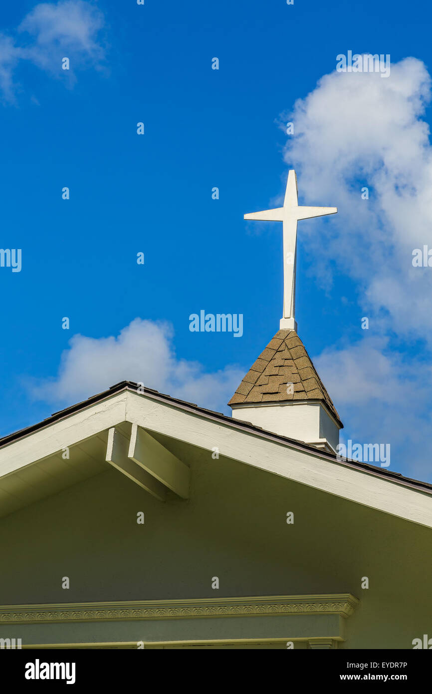 Small white church chapel with blue roof hi-res stock photography and ...