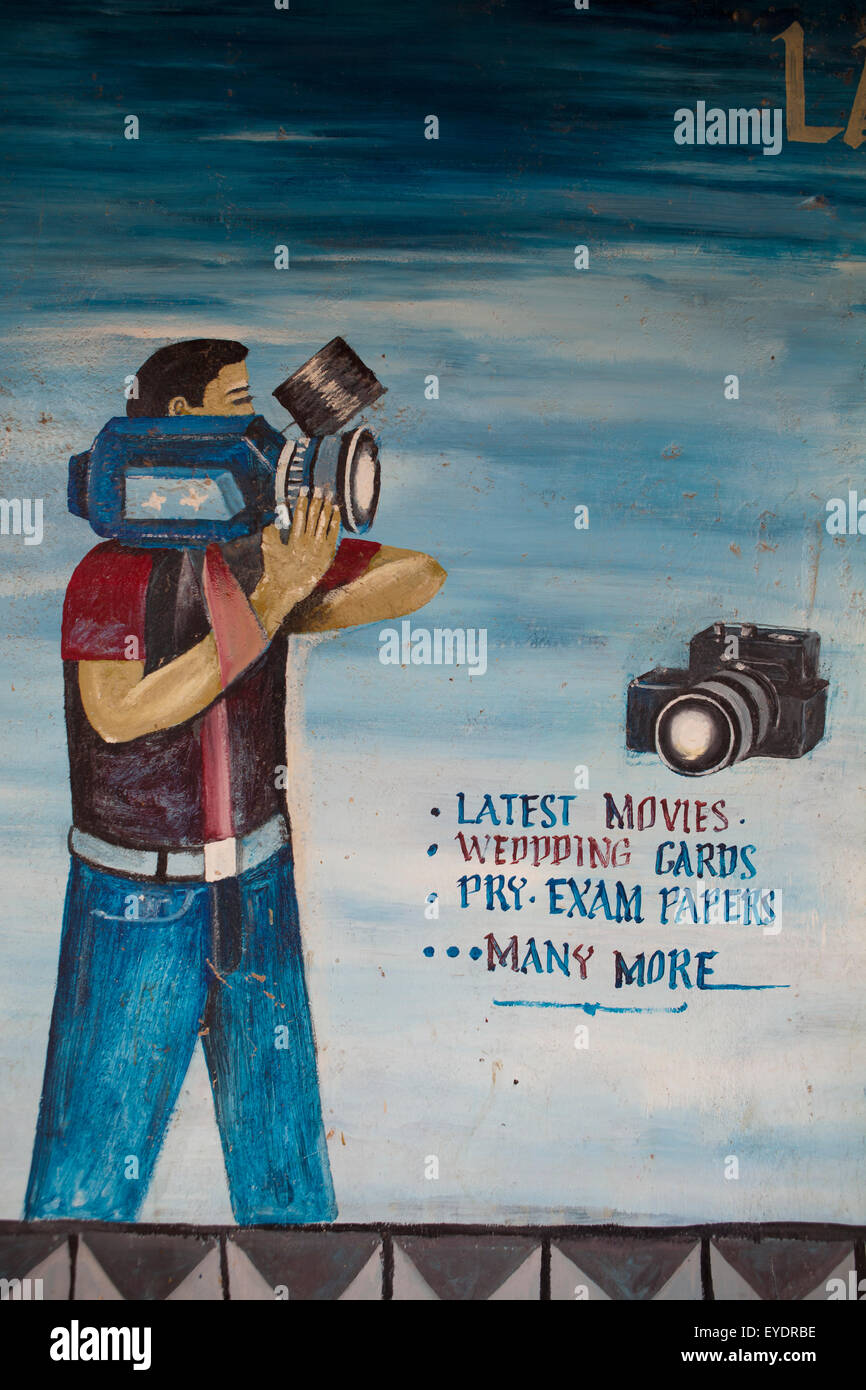 Hand painted shop sign; Kenya Stock Photo - Alamy