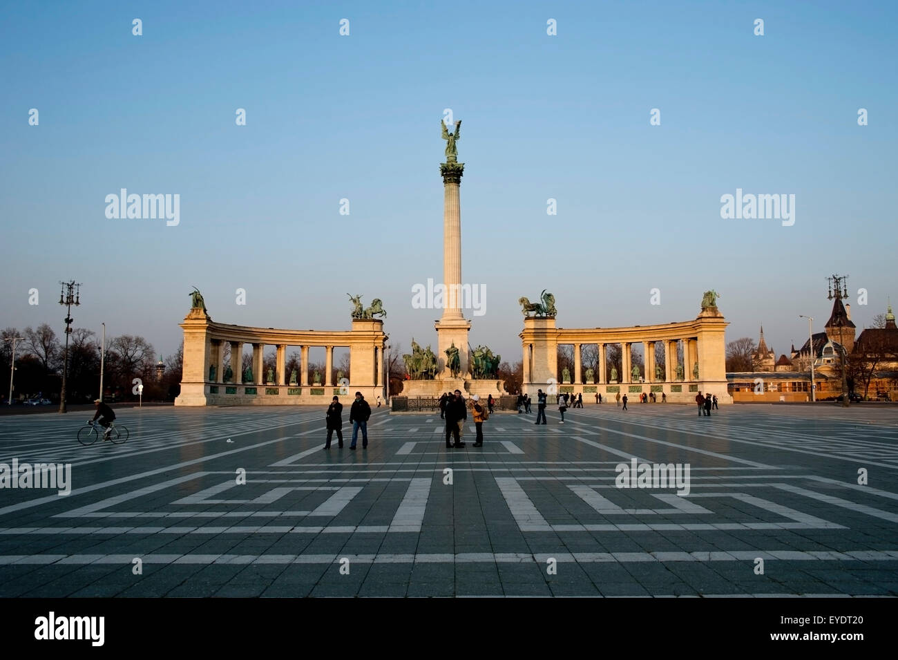 Heroes Square And Millennium Memorial, Budapest, Hungary Stock Photo ...