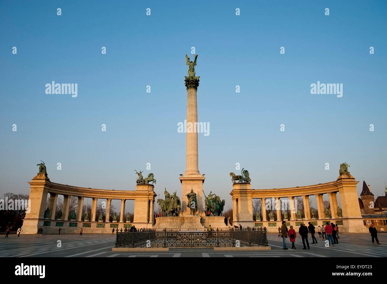 Heroes Square And Millennium Memorial, Budapest, Hungary Stock Photo ...