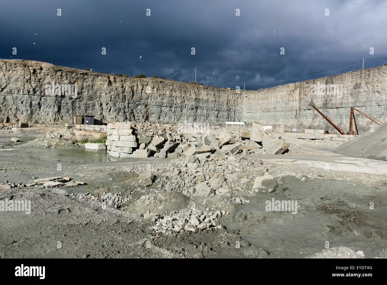 Limestone quarry near Giberga, Isle of Öland, province Kalmar, Sweden ...