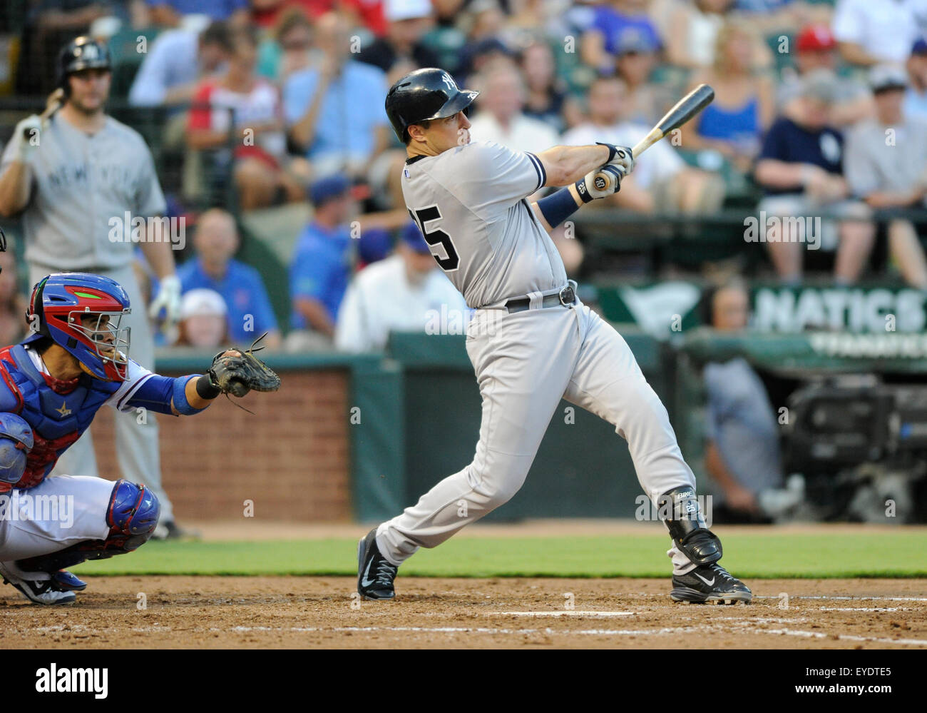 Arlington, Texas, USA. 27th July, 2015. New York Yankees first baseman ...