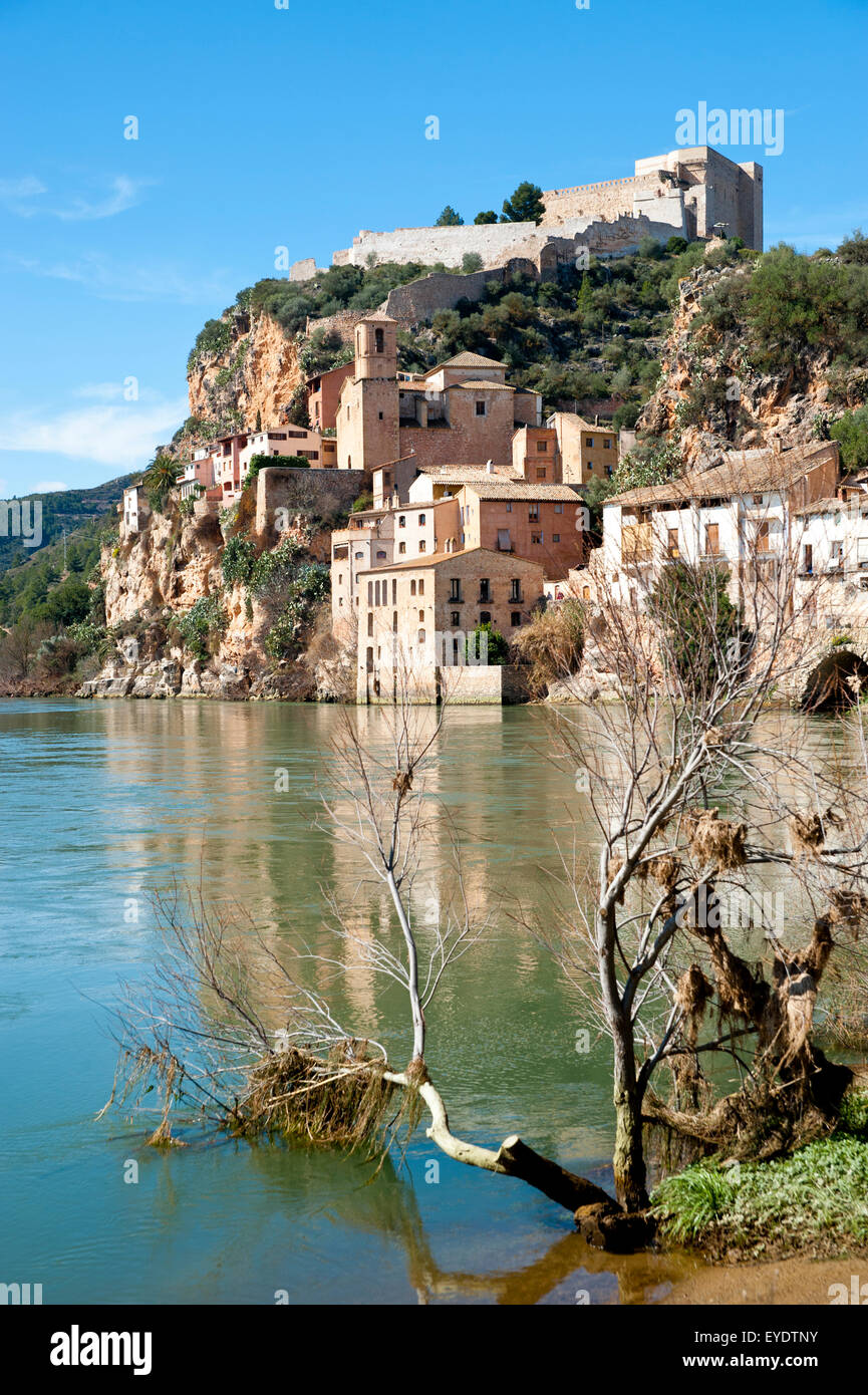 Views Of Miravet, Ebro River And Castle, Miravet, Tarragona, Spain ...