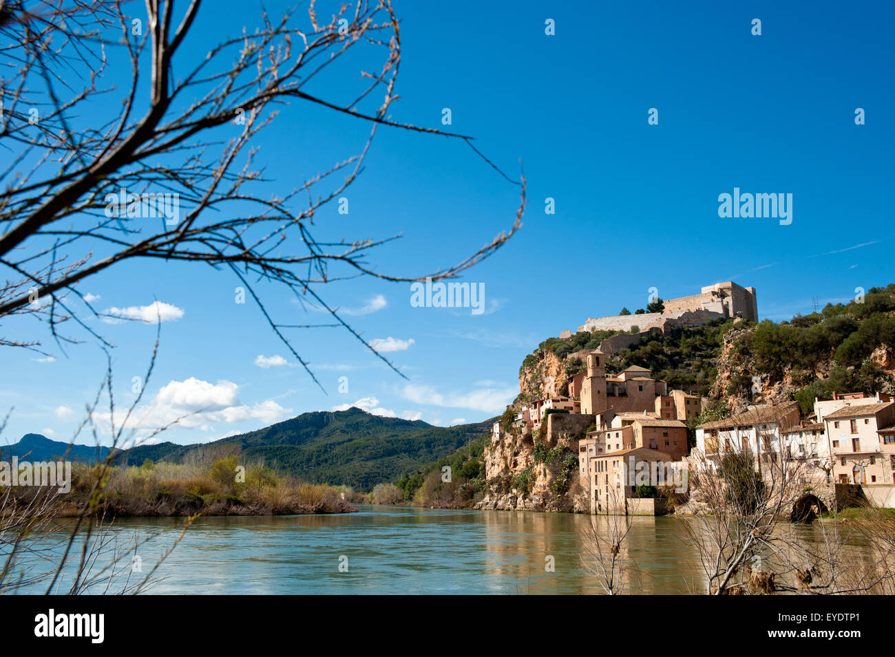 Views Of Miravet, Ebro River And Castle, Miravet, Tarragona, Spain ...