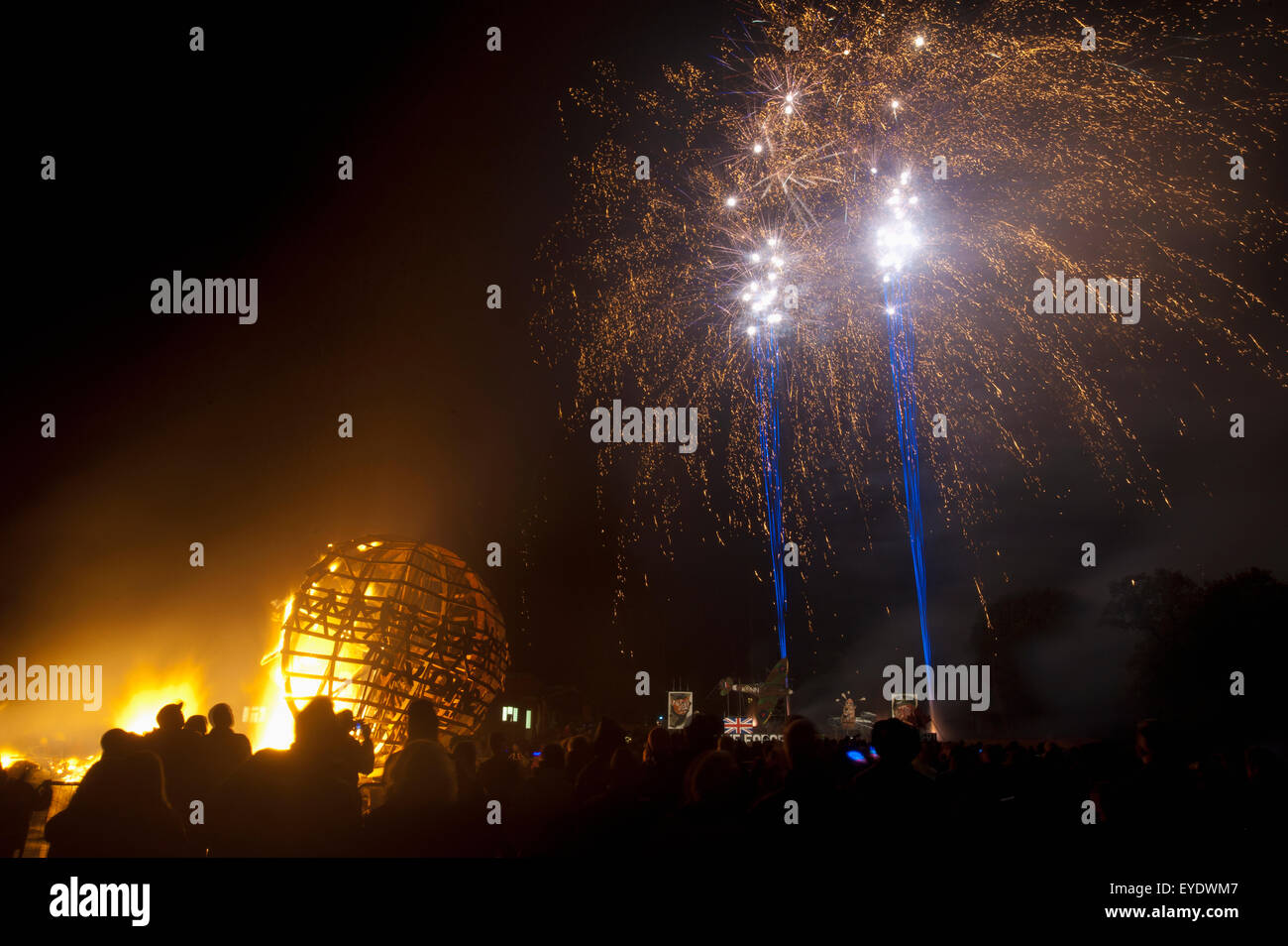 UK, Bonfire and fireworks display at East Hoathly Bonfire Night; East ...