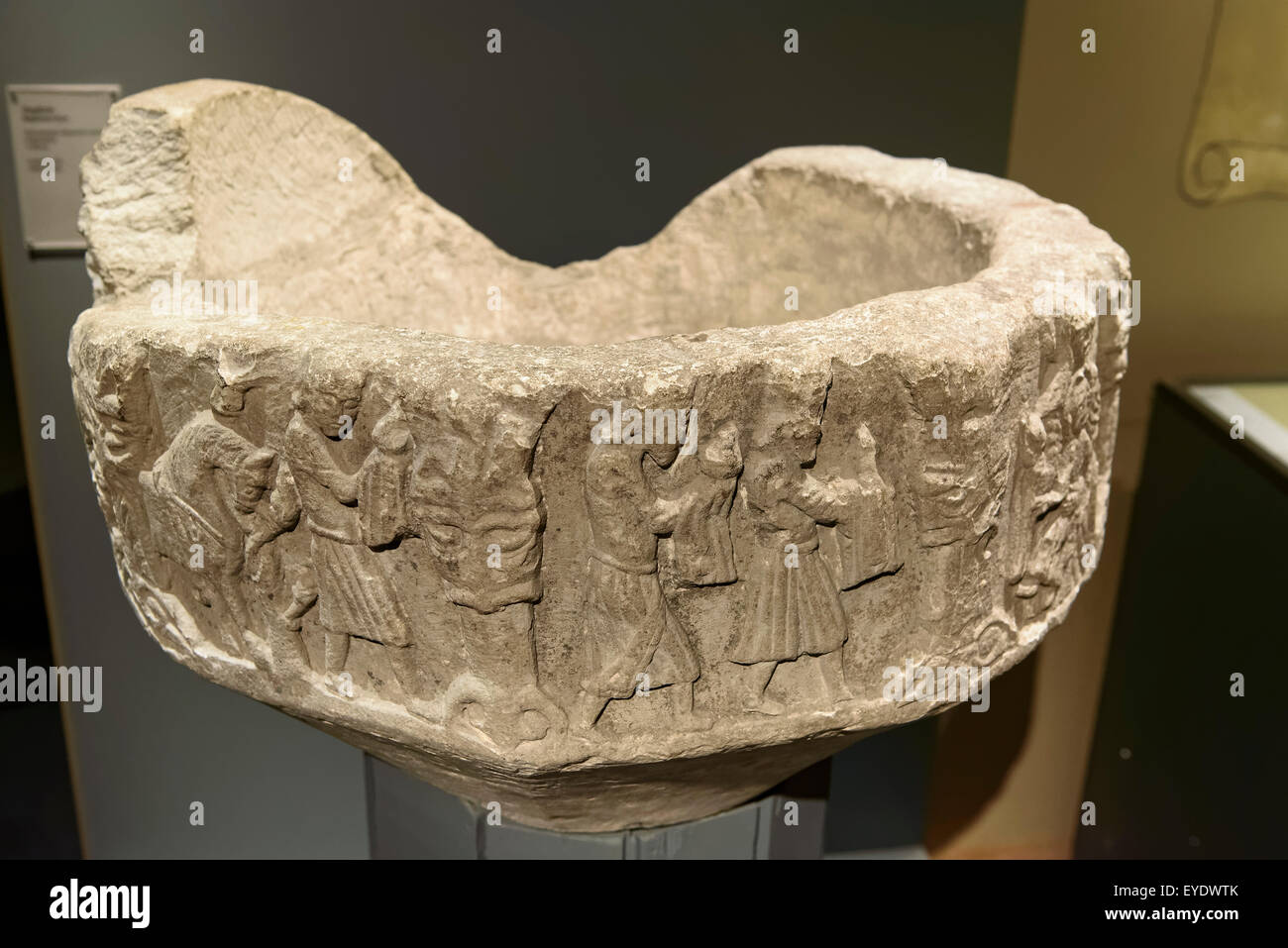 baptismal font from Linde 12.c. in Museum Gotlands Fornsa in Visby ...