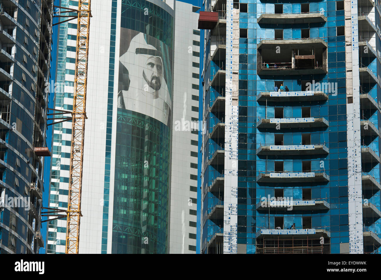UAE, Large portrait of Sheikh Mohammed Bin Rashid Al Maktoum on ...