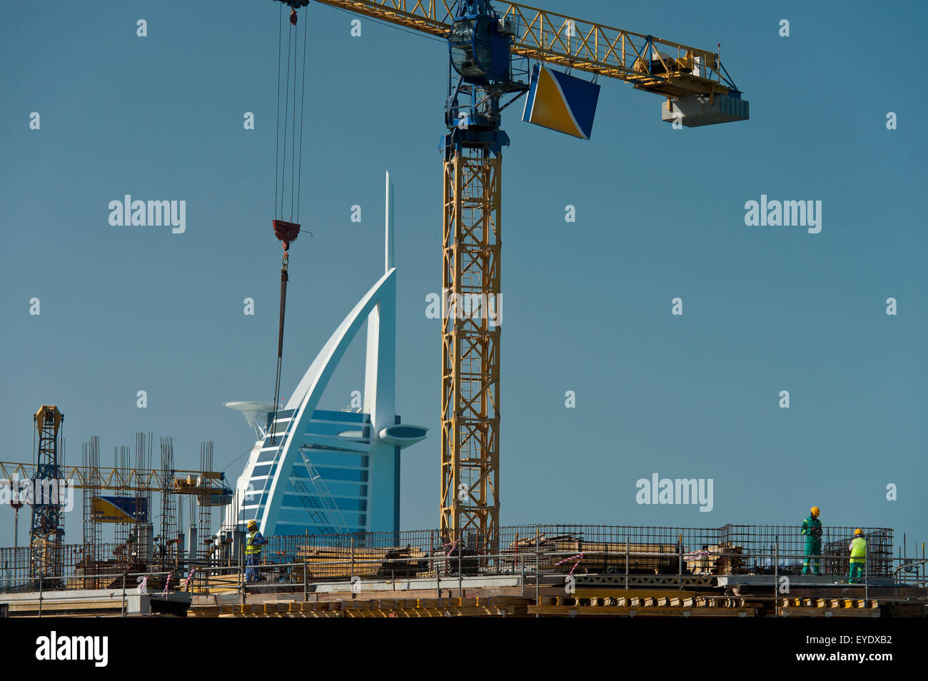 UAE, Construction work in front of Burj Al Arab; Dubai Stock Photo - Alamy