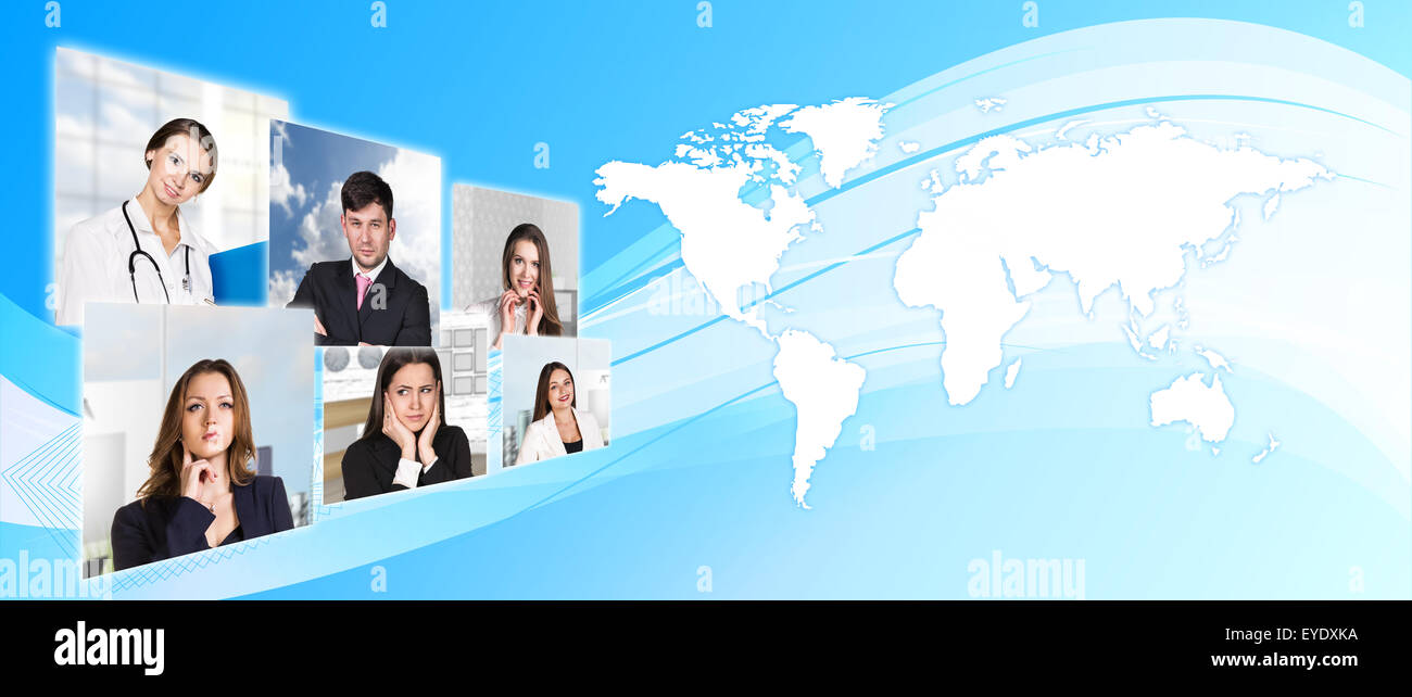 World blue map design hi-res stock photography and images - Alamy