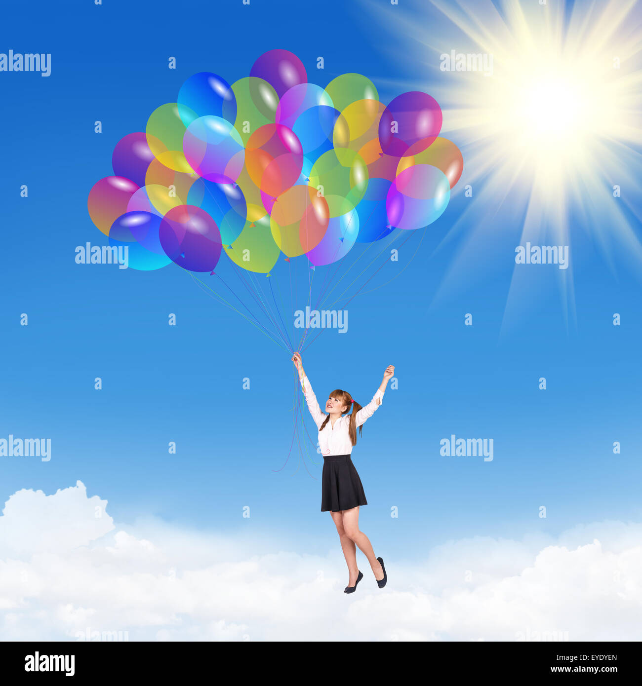 Girl with baloons Stock Photo - Alamy
