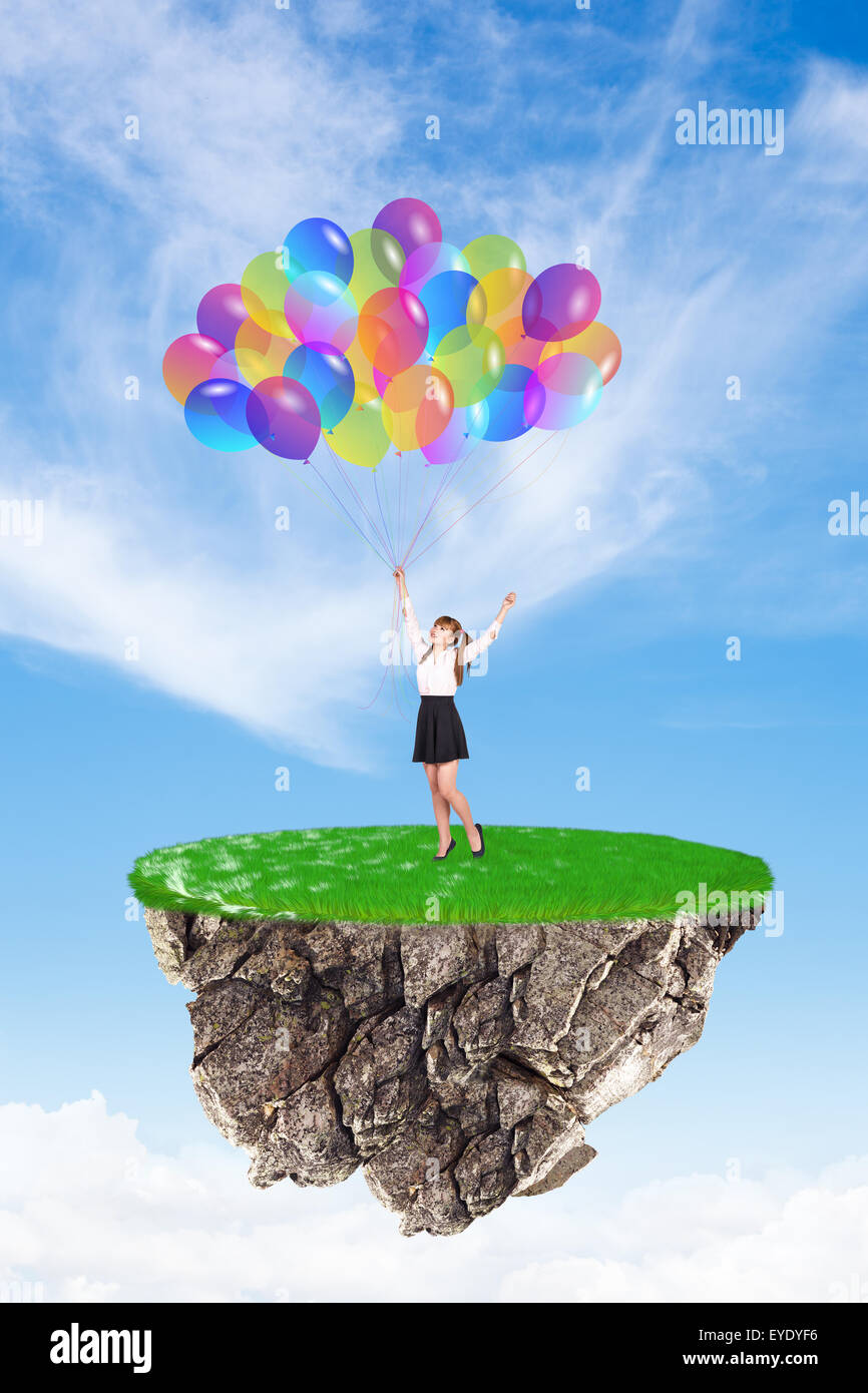 Girl with baloons Stock Photo - Alamy