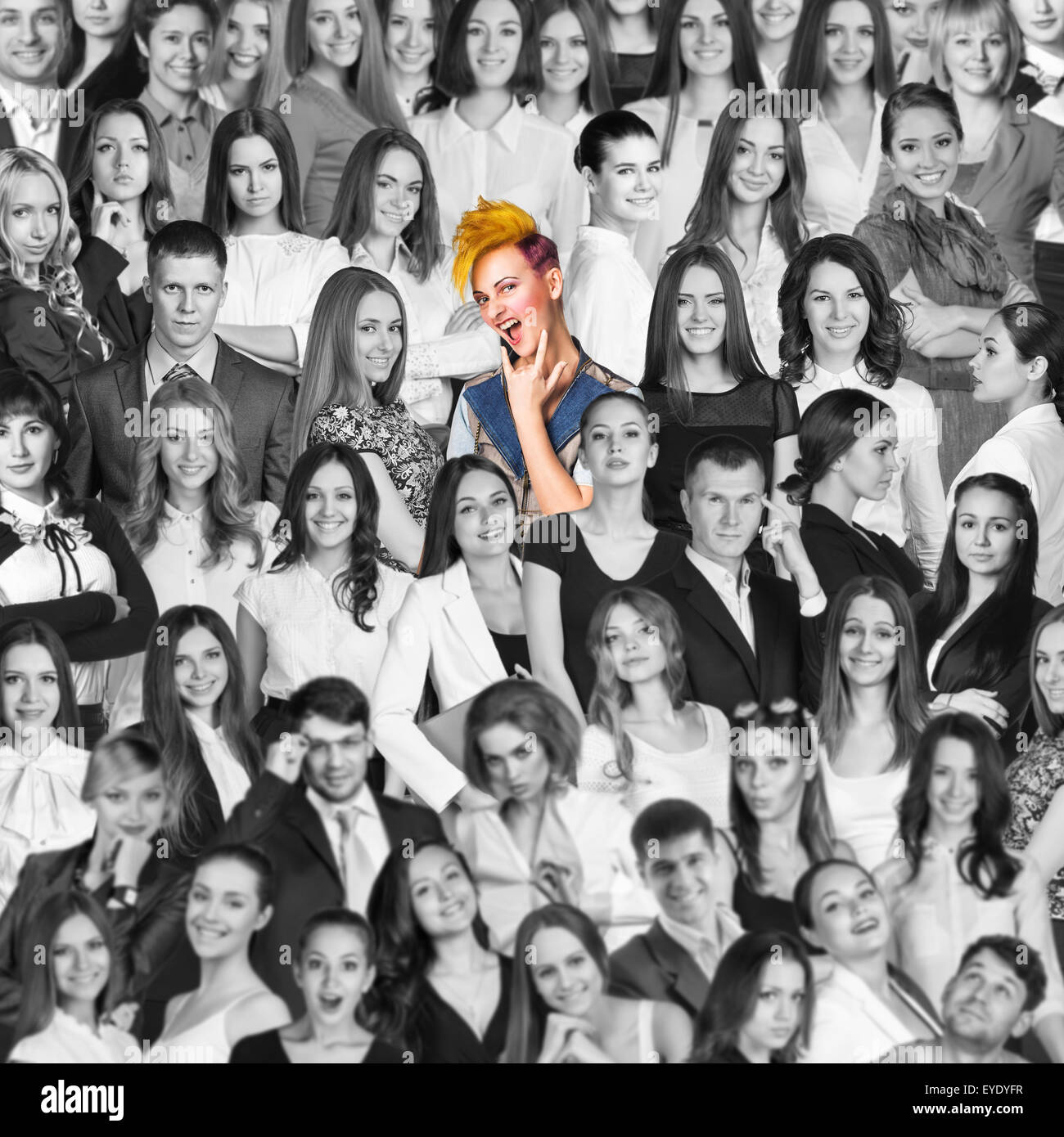 Orange group people hi-res stock photography and images - Alamy