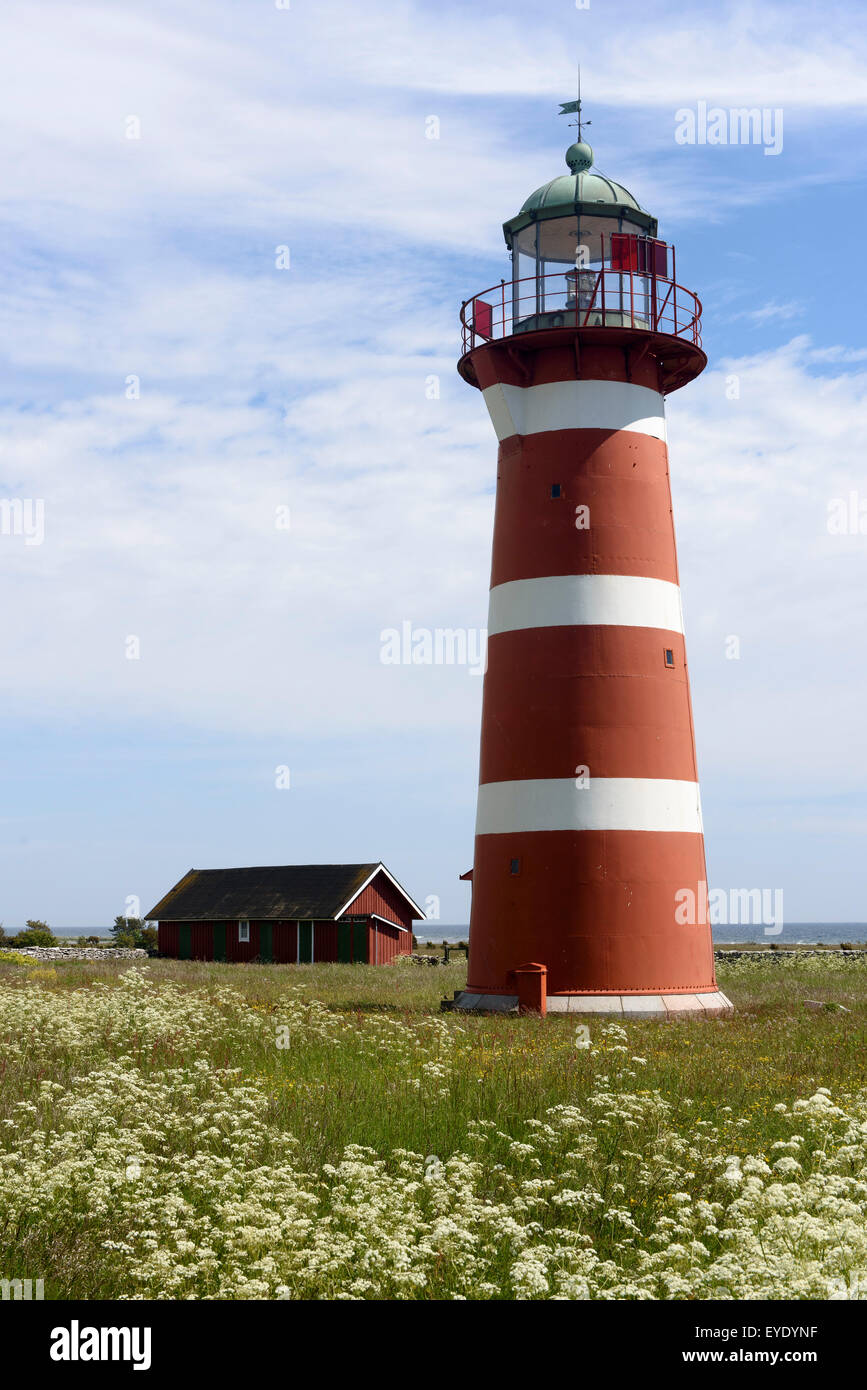 Lighthouse Närsholmen, Isle of Gotland, Sweden Stock Photo - Alamy