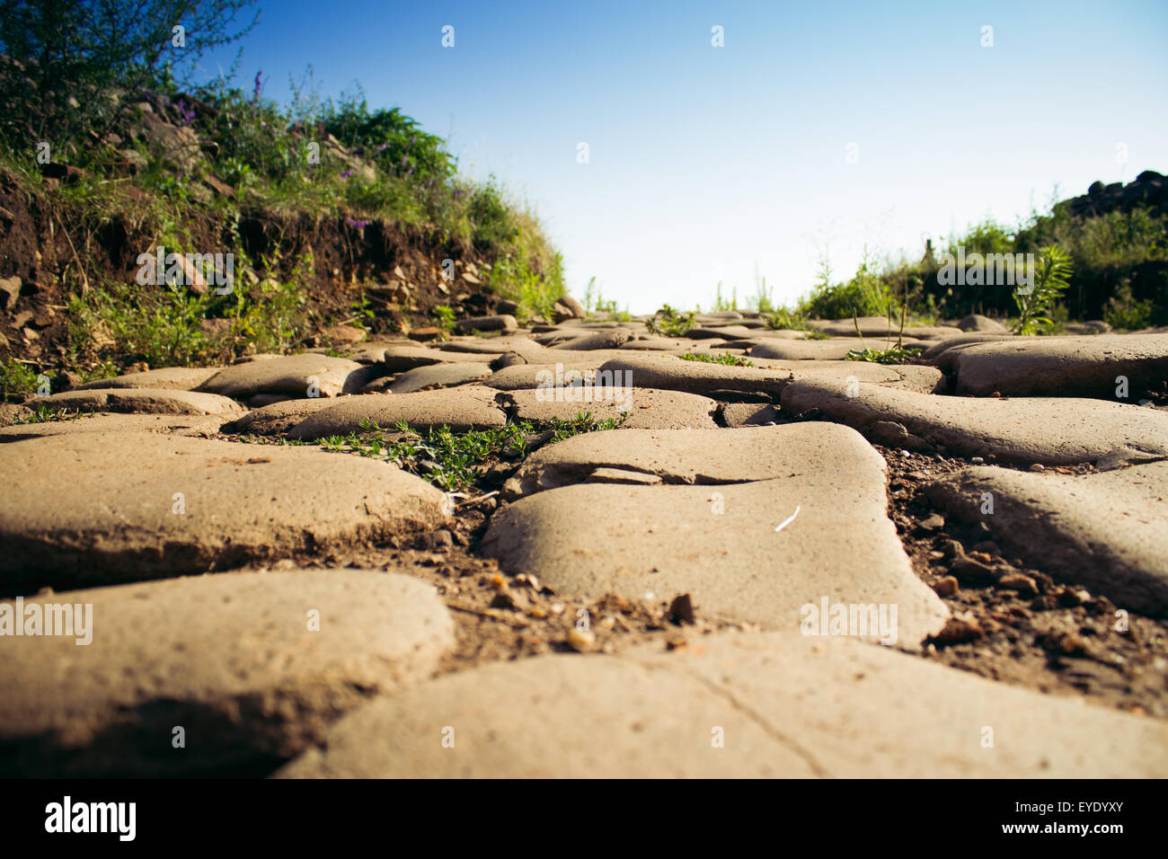 Old country paved road Stock Photo - Alamy
