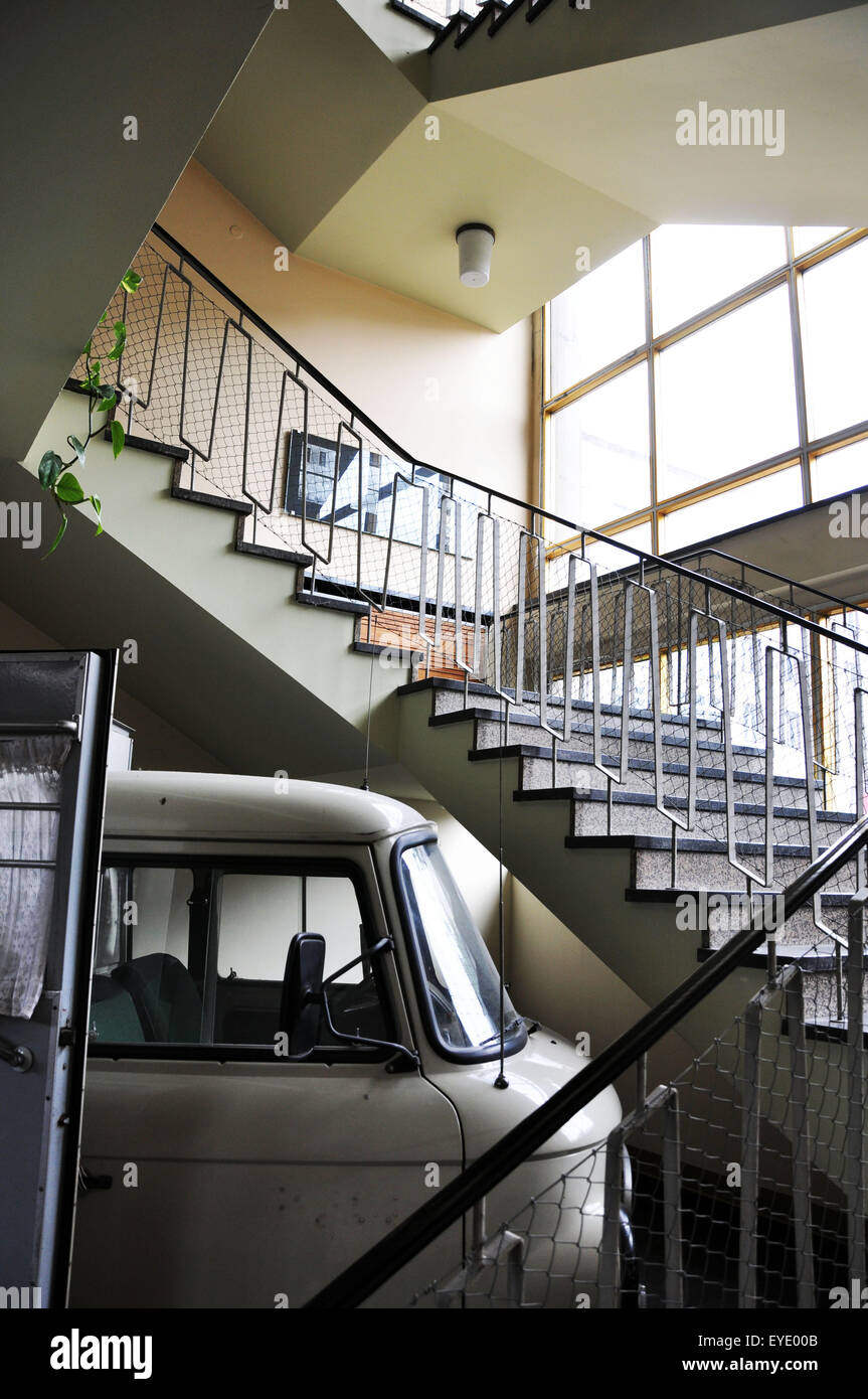 transport van and stairs in the Stasi museum, Berlin Stock Photo - Alamy