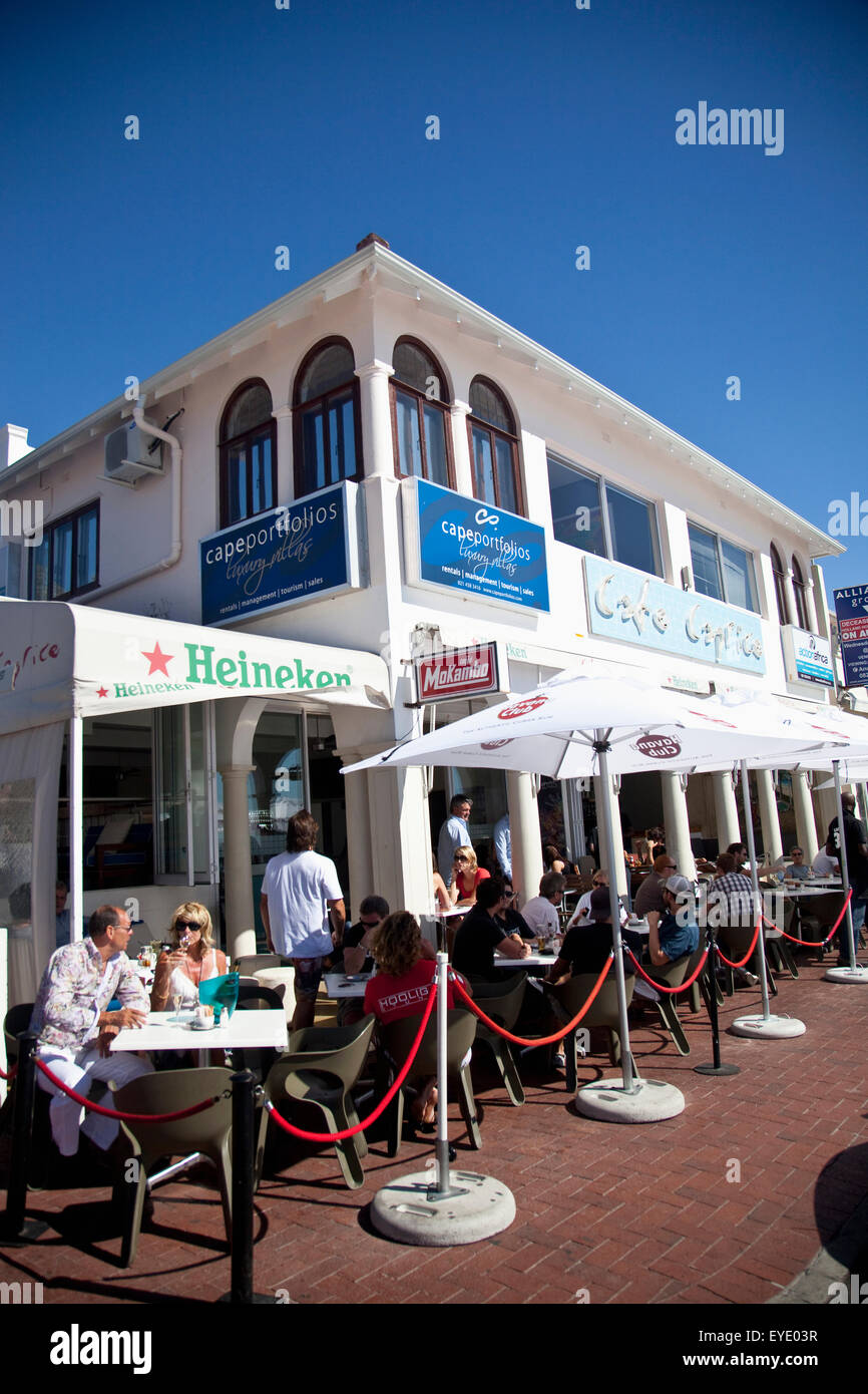 South Africa, Cape Town, Sidewalk Cafe; Camps Bay Stock Photo - Alamy