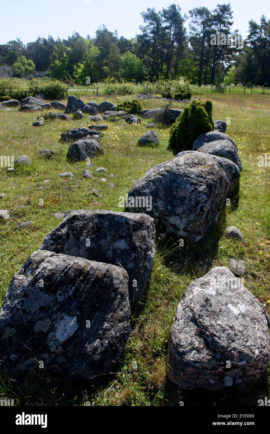 burial area Galrum near Alskog bronze age and irin age, Isle of Gotland ...