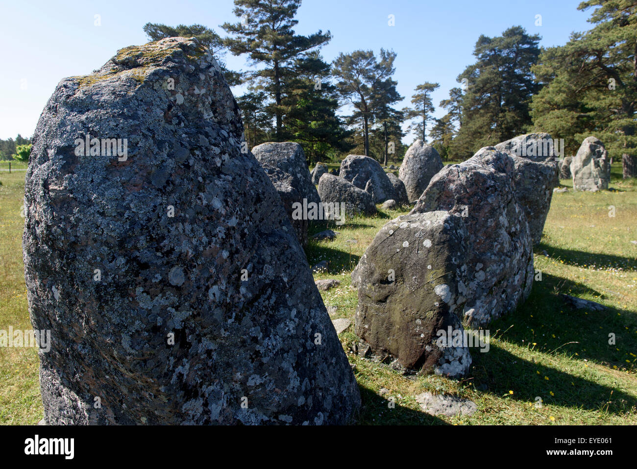 burial area Galrum near Alskog bronze age and irin age, Isle of Gotland ...
