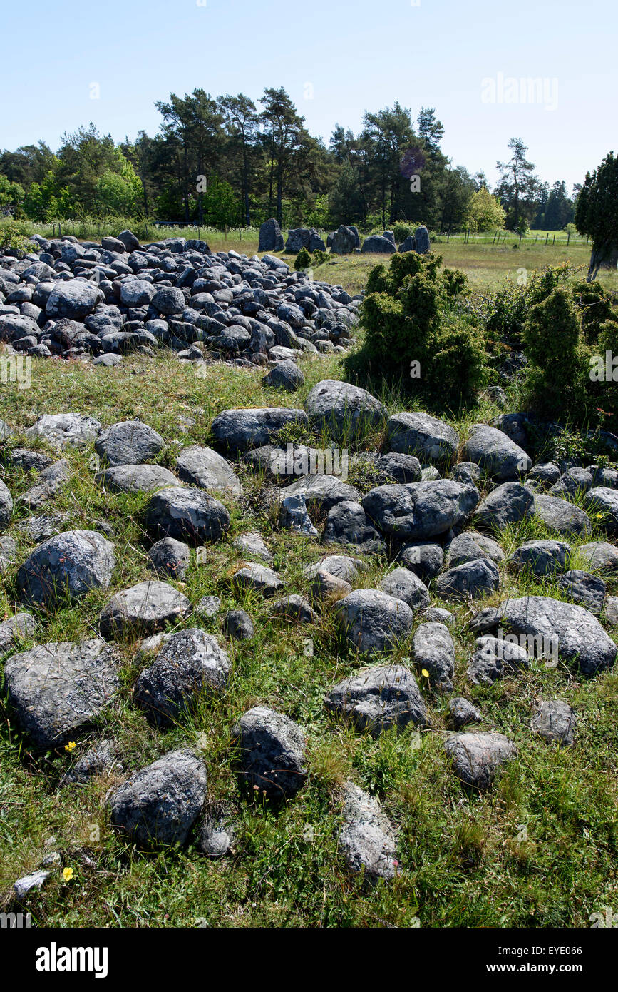 burial area Galrum near Alskog bronze age and irin age, Isle of Gotland ...
