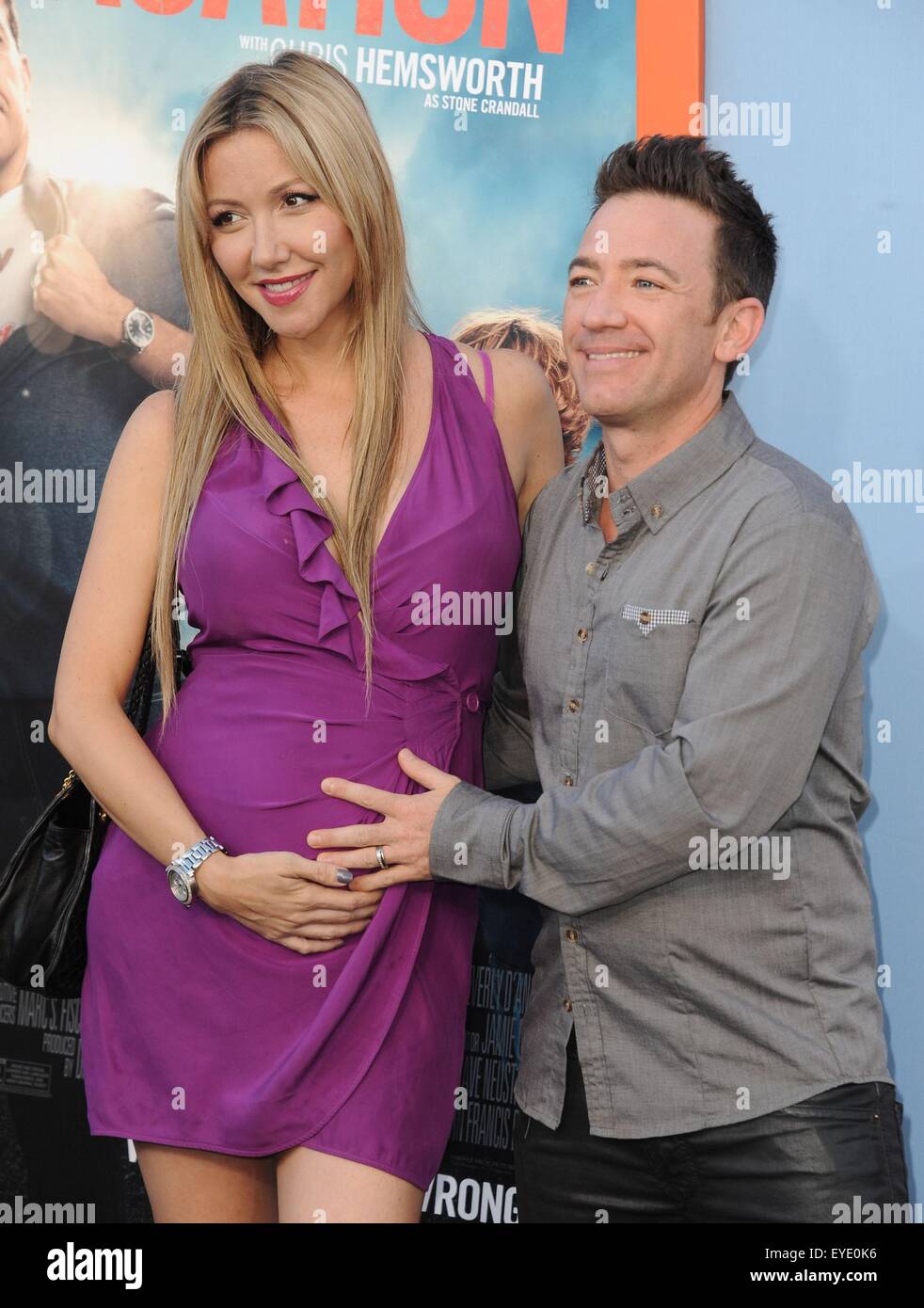 Los Angeles, CA, USA. 27th July, 2015. David Faustino, Wife at arrivals ...