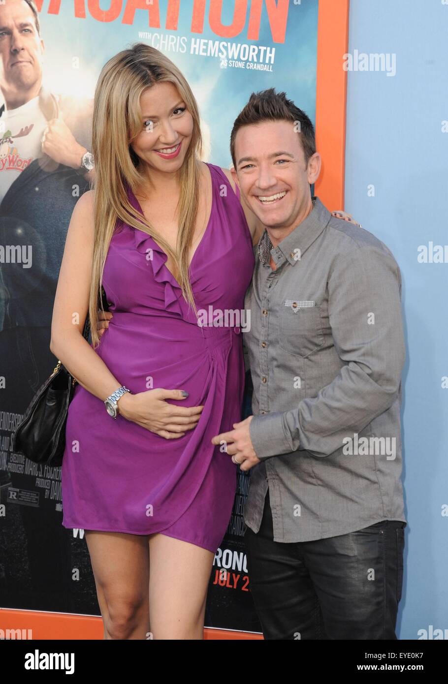 Los Angeles, CA, USA. 27th July, 2015. David Faustino, Wife at arrivals ...