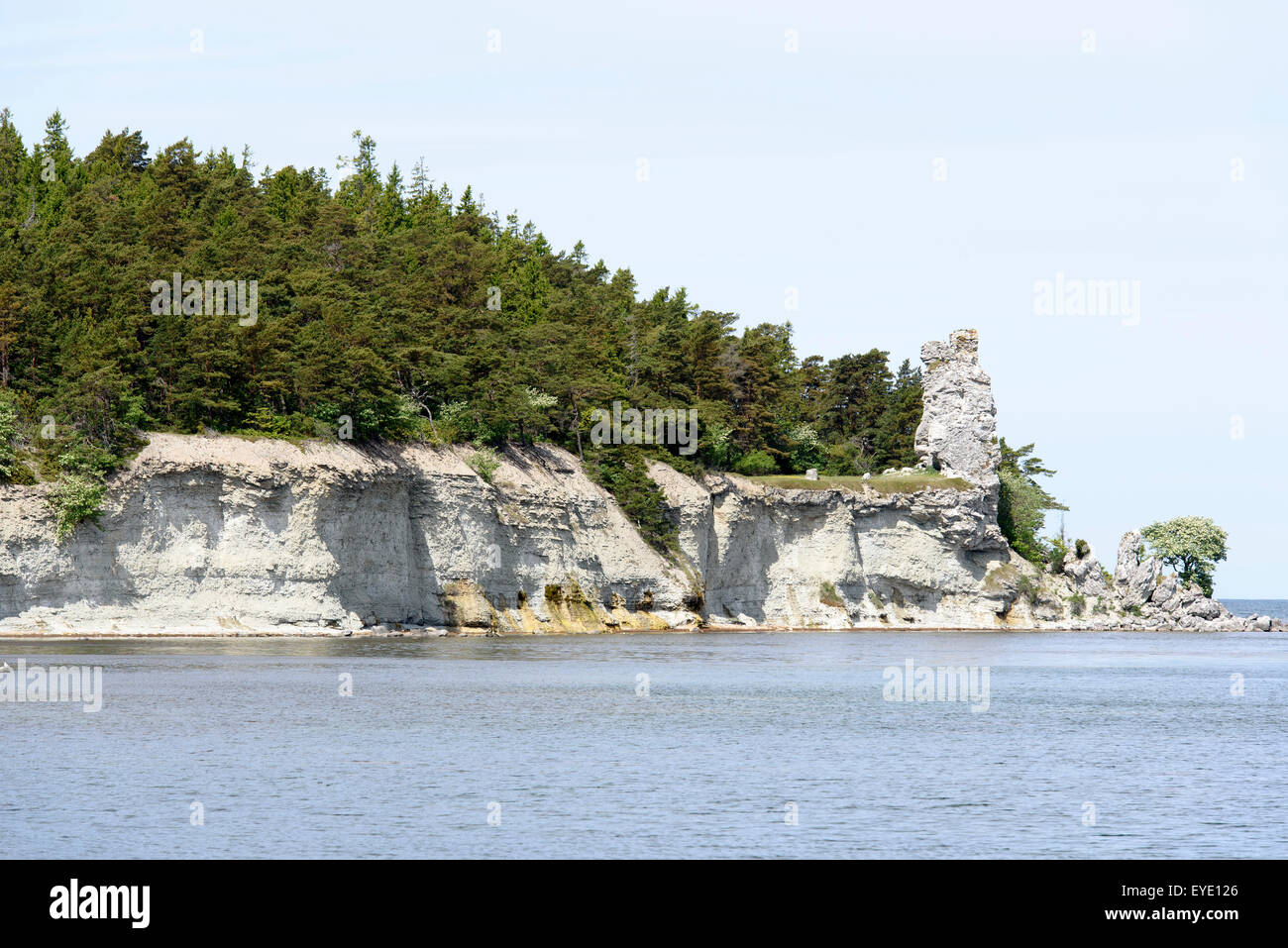 Rauk (Cliff) Jungfrun (Virgin) near Lickershamn, Isle of Gotland ...