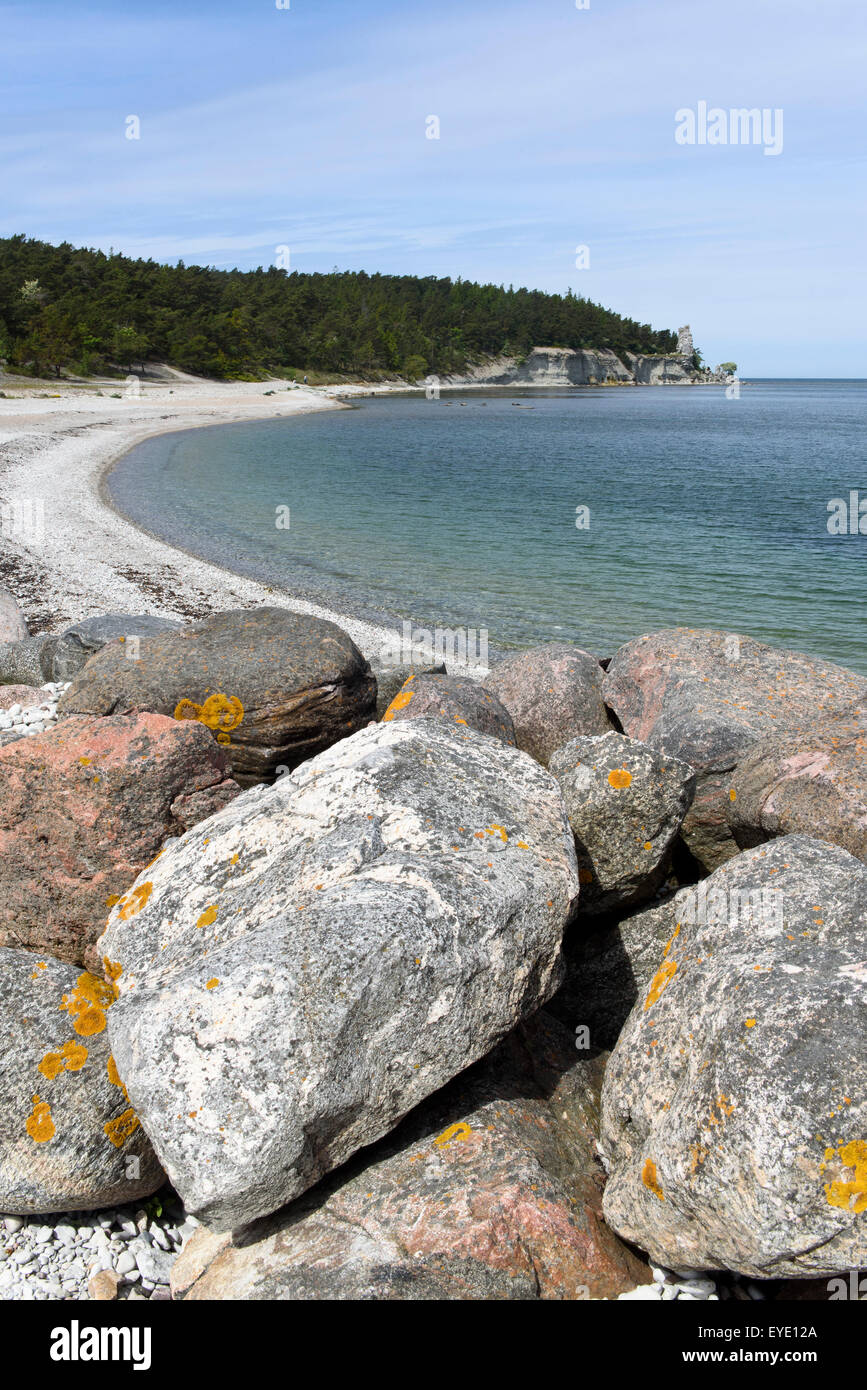 Rauk (Cliff) Jungfrun (Virgin) near Lickershamn, Isle of Gotland ...