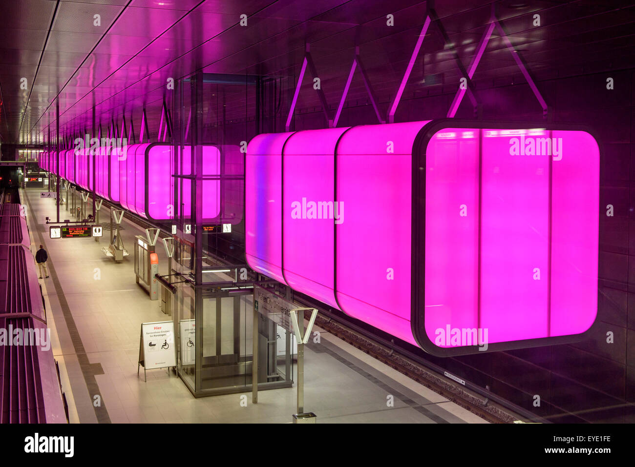 Lightshow in Subway-station Hafencity, Hamburg, Germany Stock Photo - Alamy