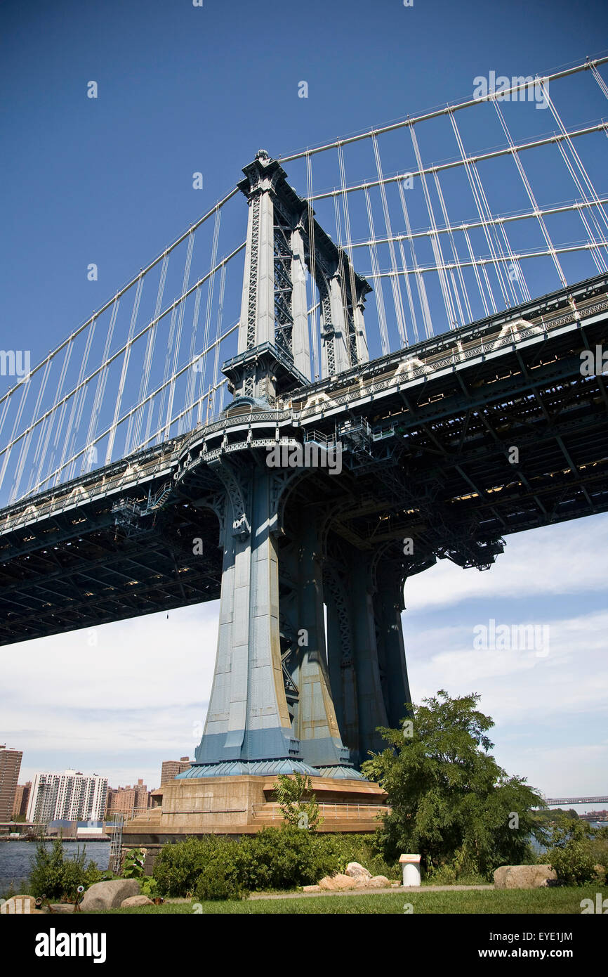Usa, New York State, New York City, Detail Of Manhattan Bridge ...