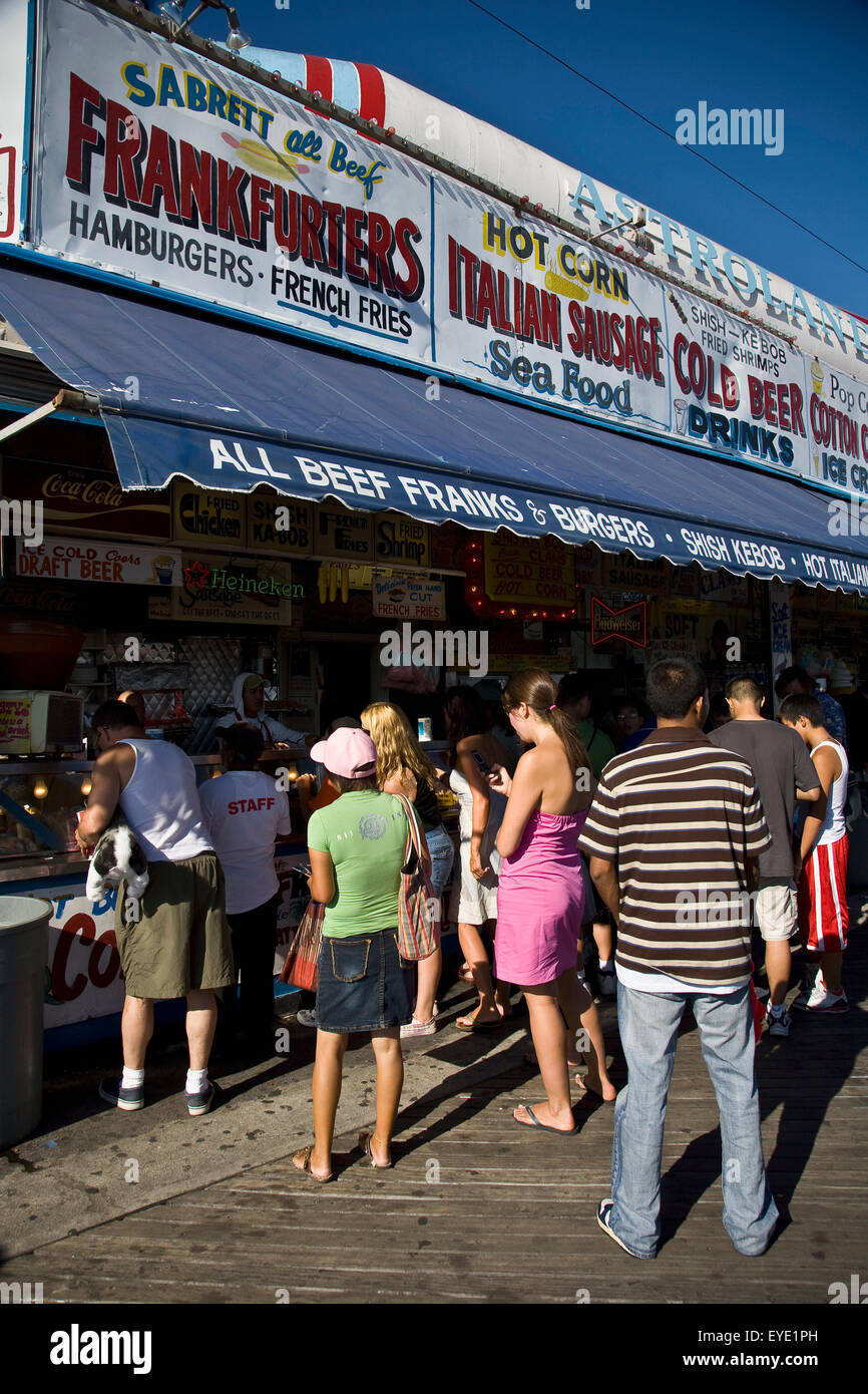 Usa, New York State, Rockaway, Boardwalk Scenes In Summer Afternoon ...