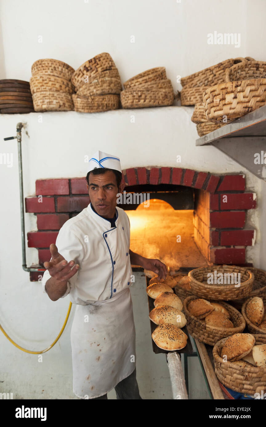 Bread Making At The Bakery At Haret Jdoudna, Madaba, Jordan, Middle ...