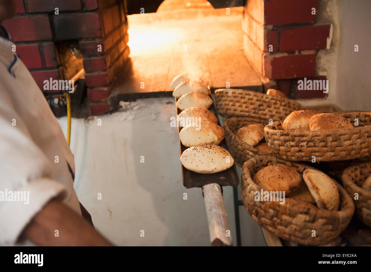 Bread Making At The Bakery At Haret Jdoudna, Madaba, Jordan, Middle ...