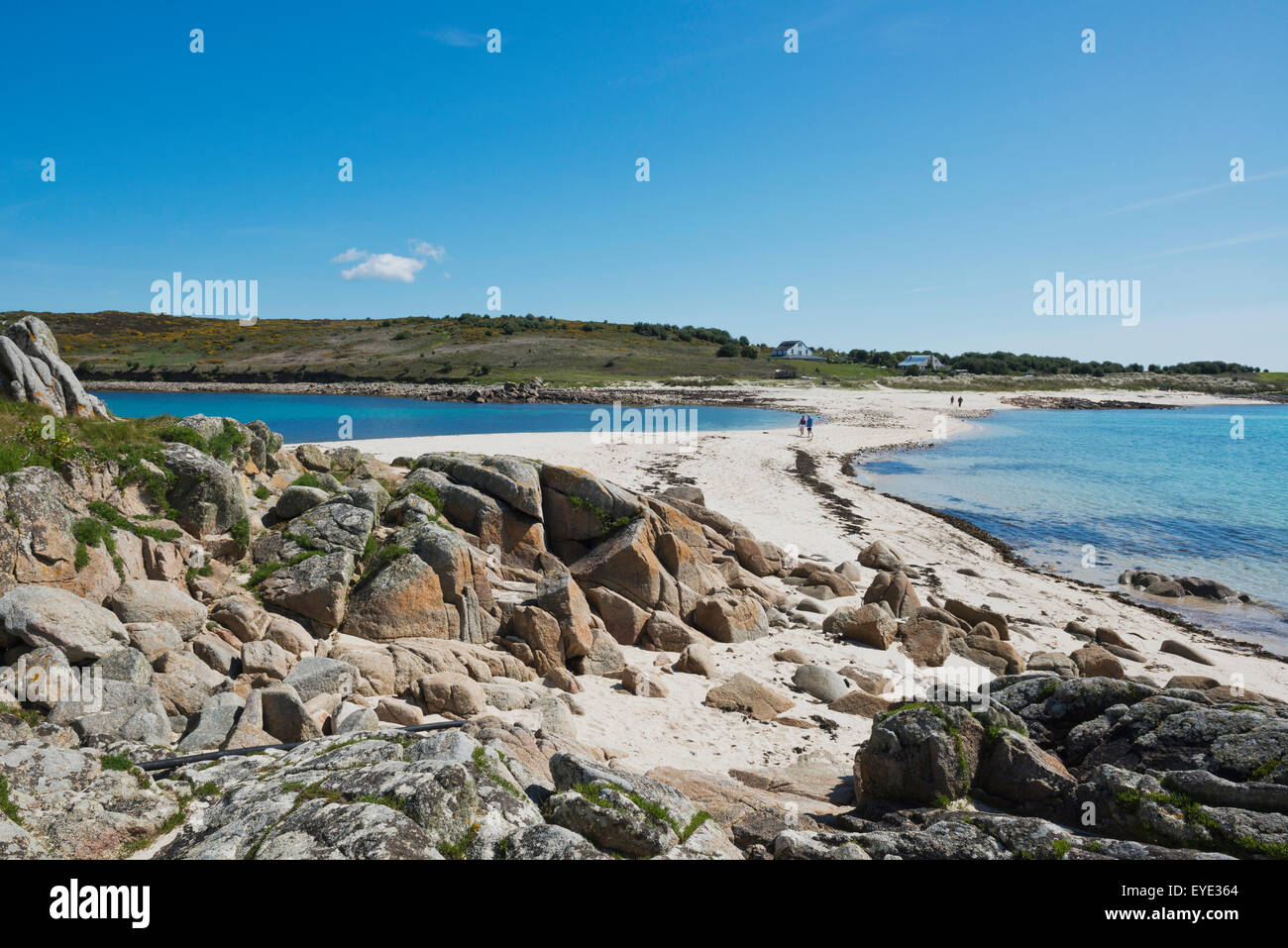 St Agnes Viewed From The Island Of Gugh Showing The Sand Bar (Tombolo ...