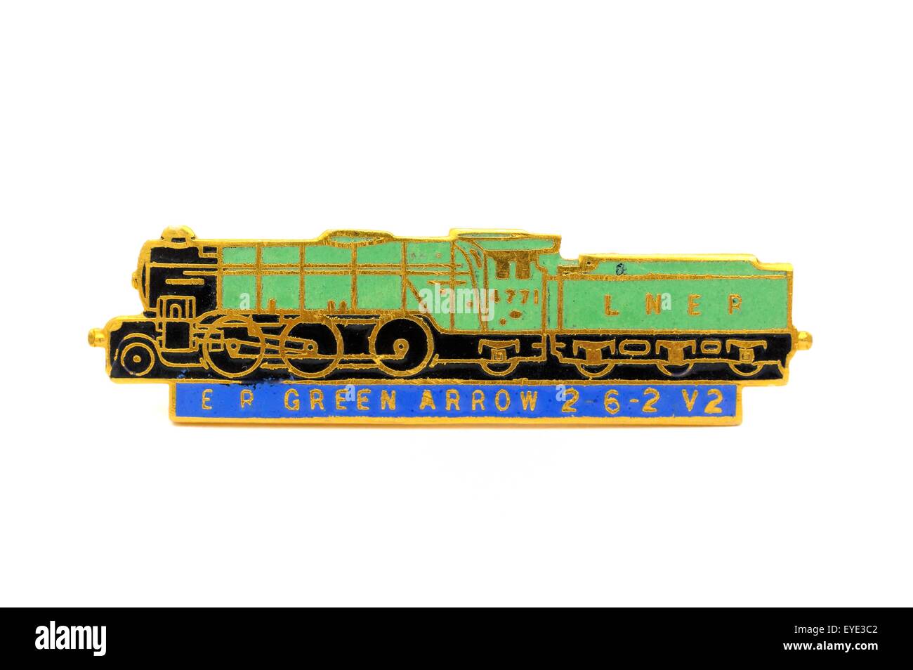An enamel British steam train badge.LNER class V2 Green Arrow 4771 ...