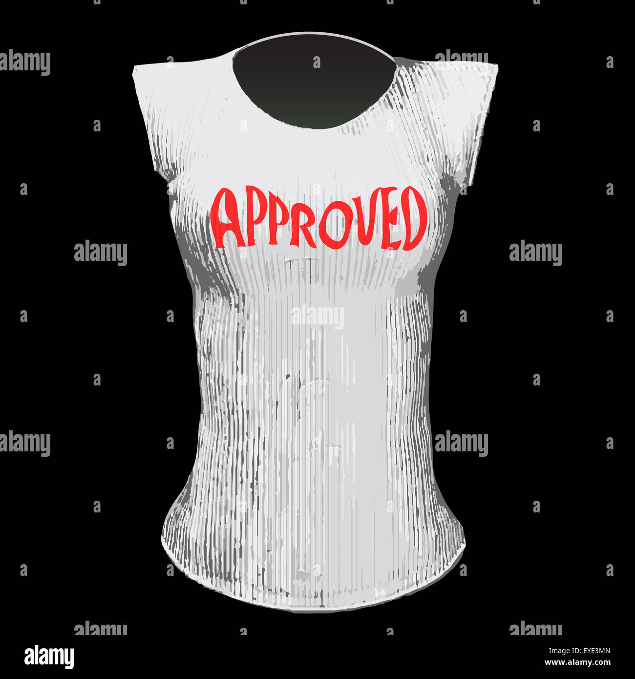 An approved text sign as a T shirt design Stock Photo - Alamy