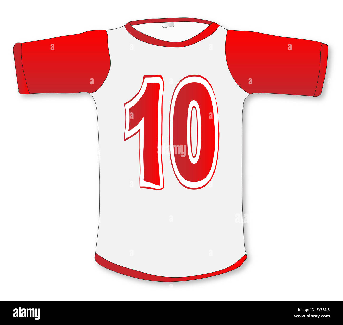 A sleeved T shirt with the legend ten Stock Photo - Alamy