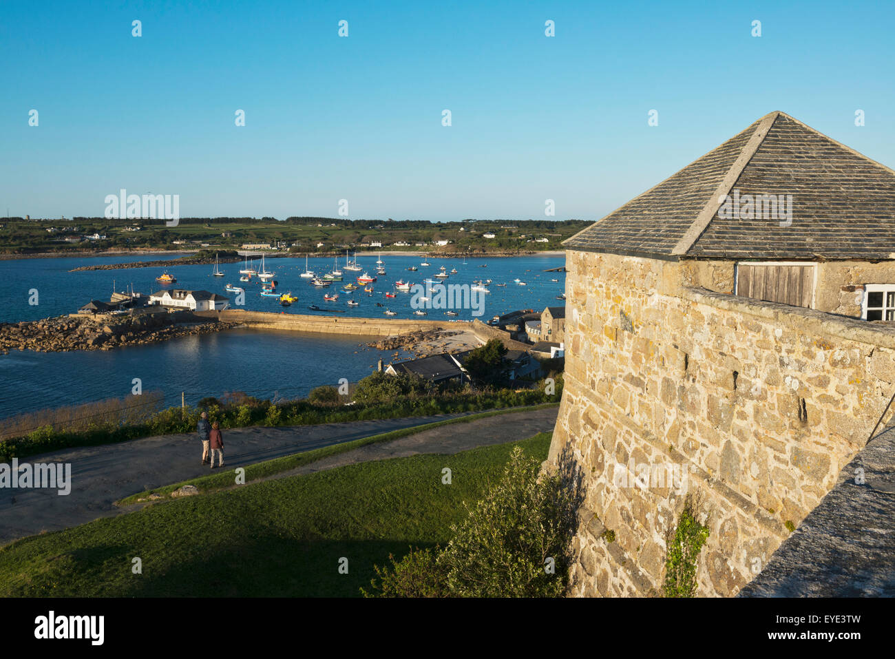 Hugh Town Viewed From The Ramparts At The Star Castle Hotel, St Mary's ...
