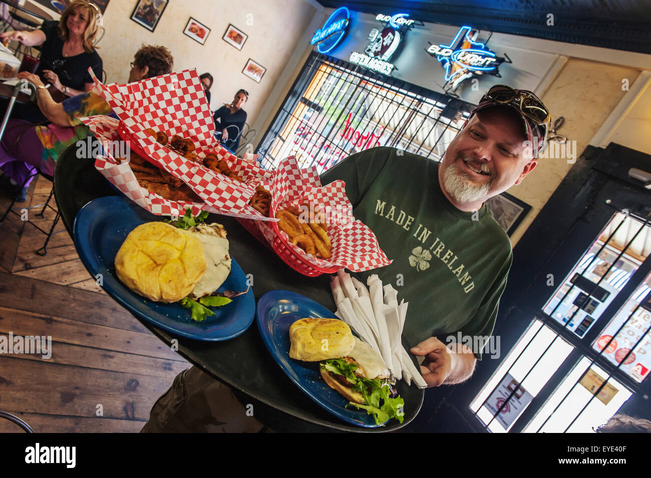 The Cowboy Gelato Restaurant Owner Jim Anderson Serving A Selection Of ...