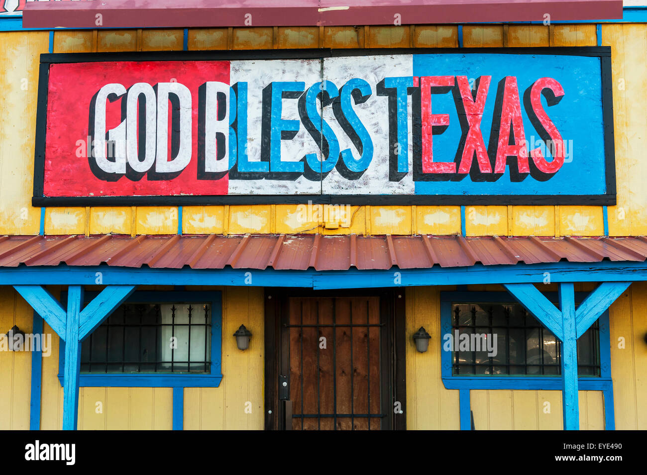 God Bless Texas Sign Outside The Big Texan Steak Ranch Restaurant ...