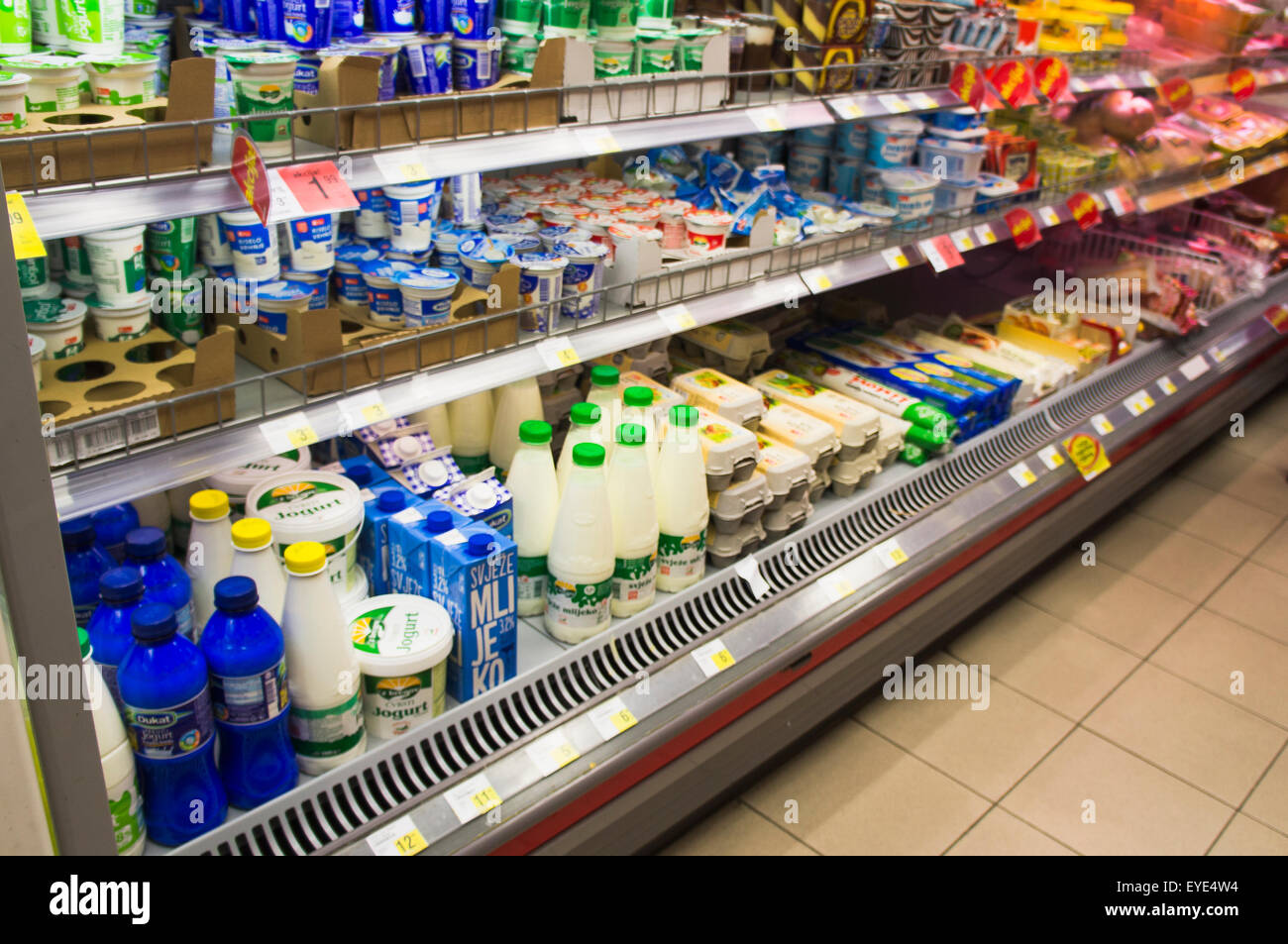 shop, shopping, milk shelf Stock Photo - Alamy