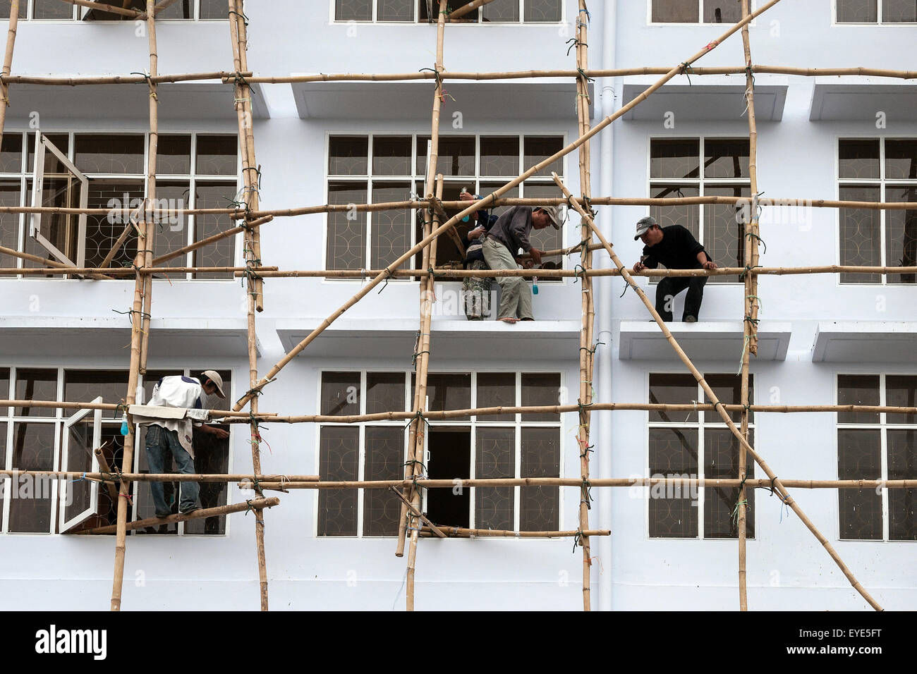 Scaffolding made of bamboo, Kyaing Tong, Shan State Golden Triangle ...