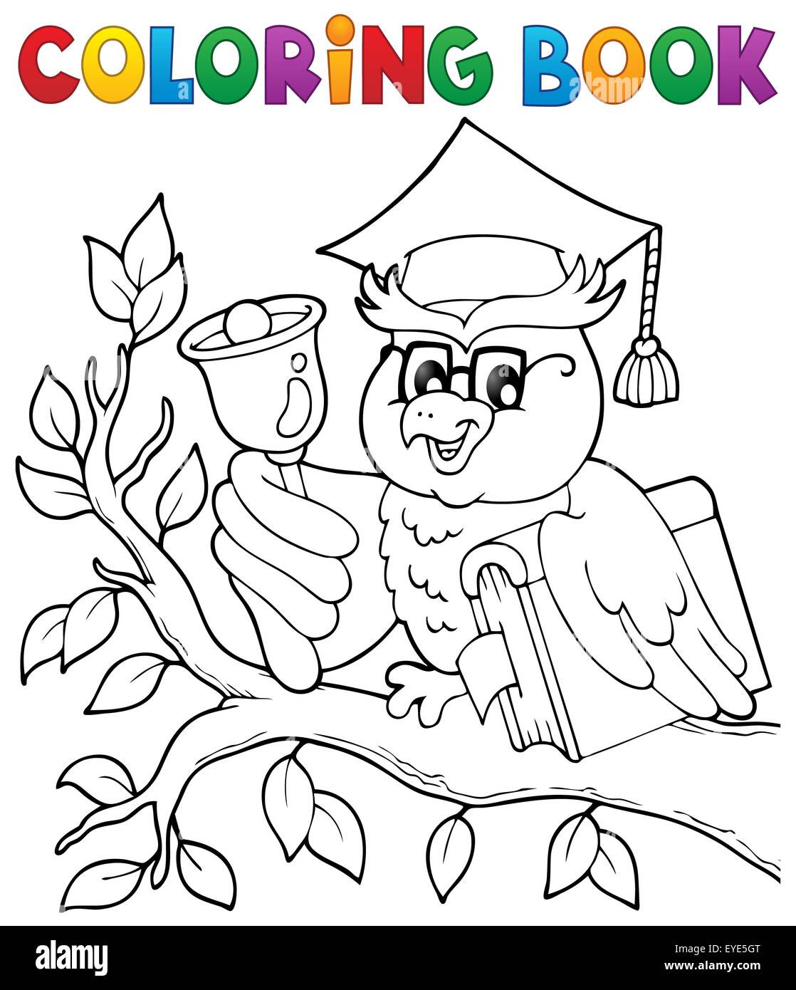 Coloring book owl teacher theme 1 - picture illustration Stock Photo ...