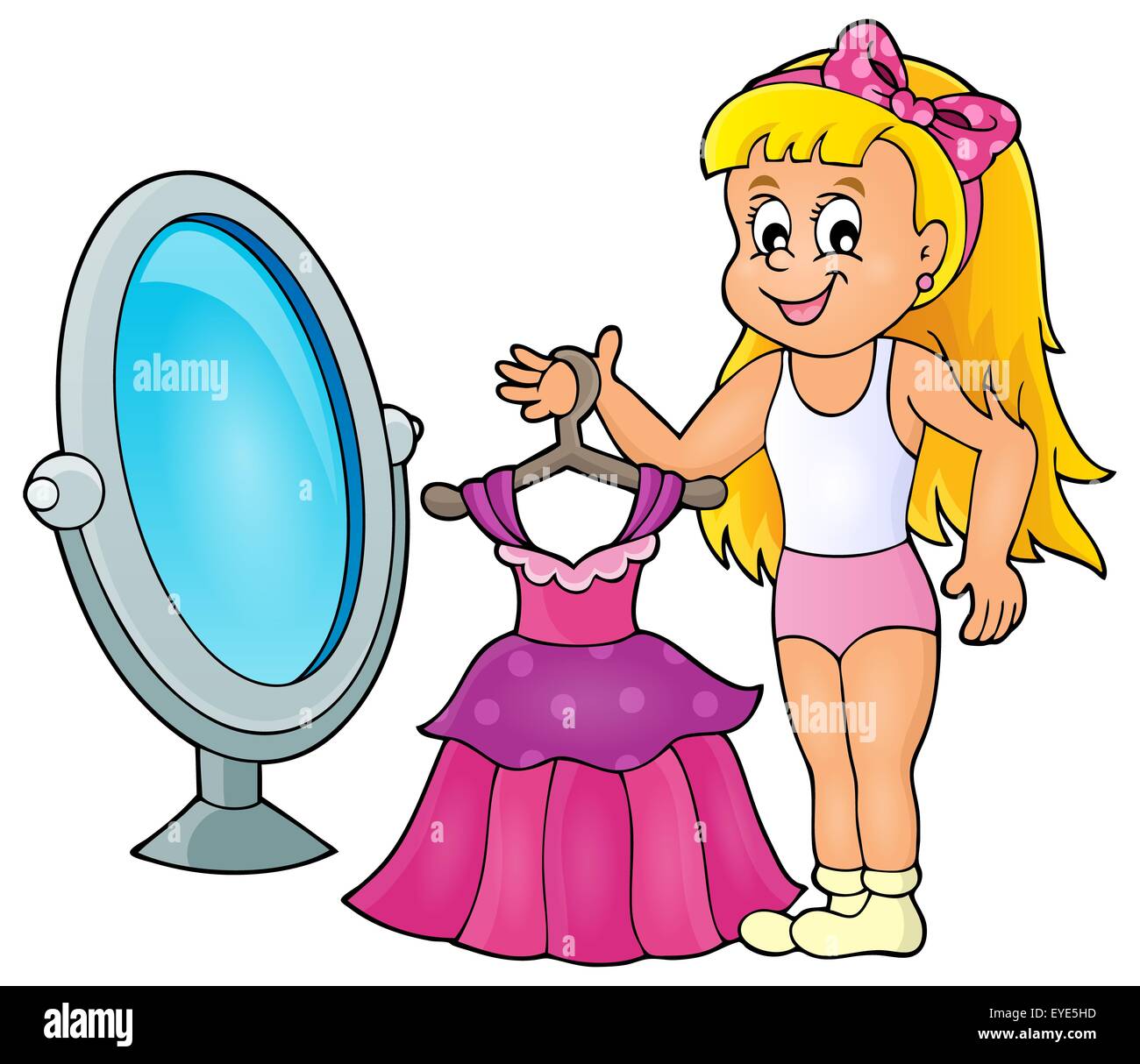 Girl with dress theme image 1 - picture illustration Stock Photo - Alamy