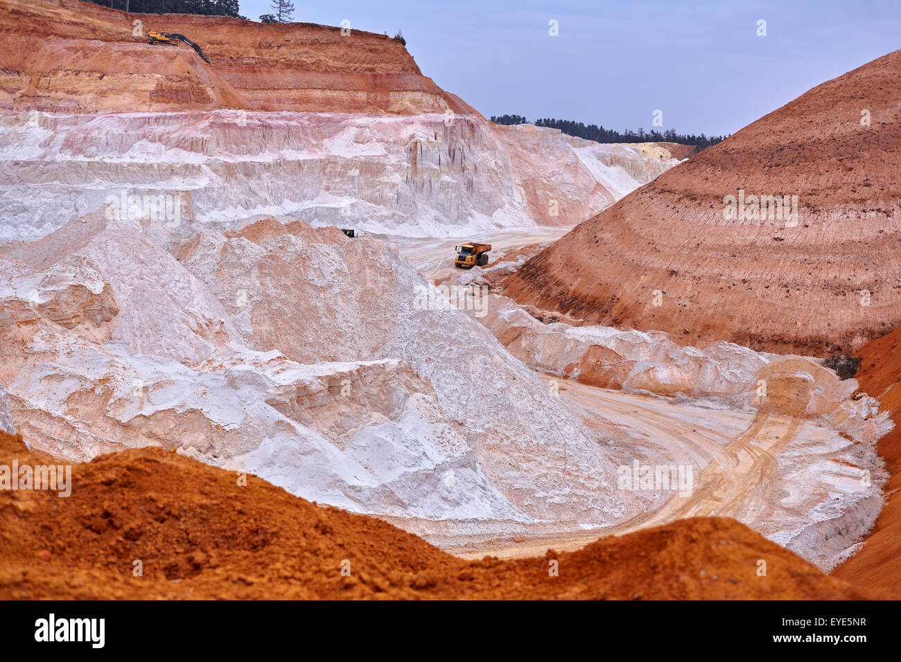 Kaolin pit, mining of kaolin, Gebenbach, Bavaria, Germany Stock Photo ...
