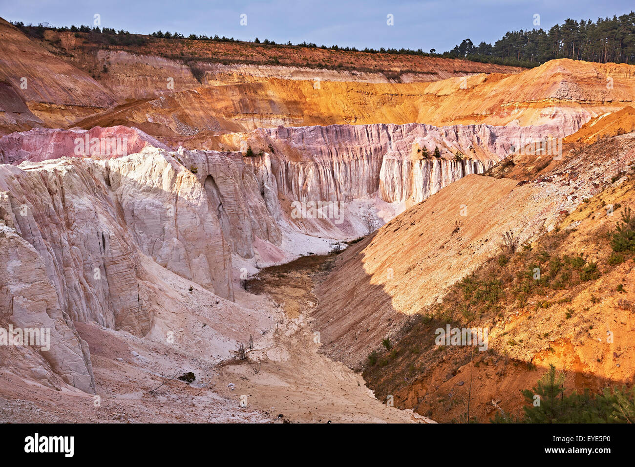 Kaolin pit, mining of kaolin, Gebenbach, Bavaria, Germany Stock Photo ...