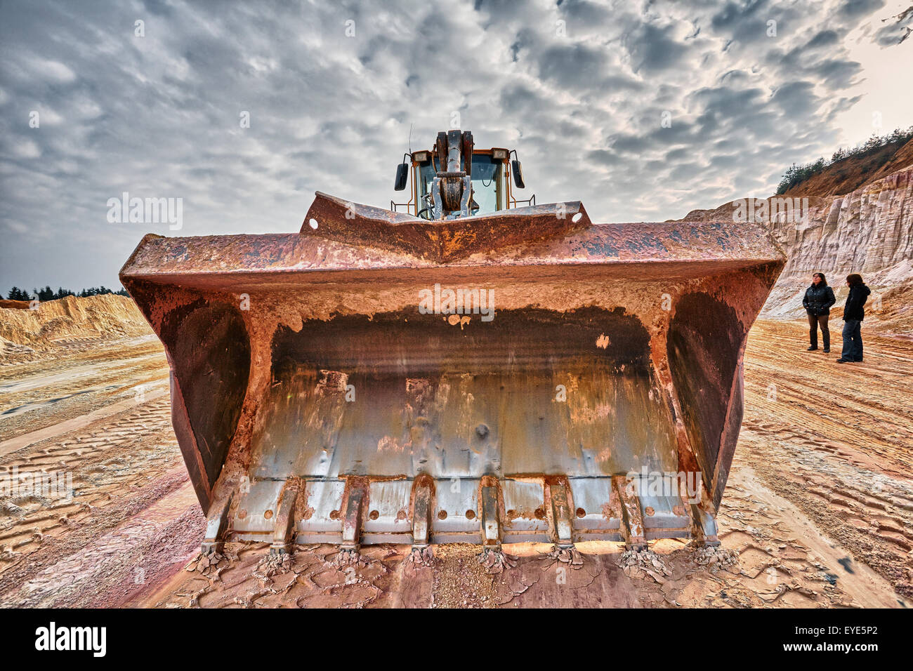 Shovel excavator in kaolin pit, mining of kaolin, Gebenbach, Bavaria ...
