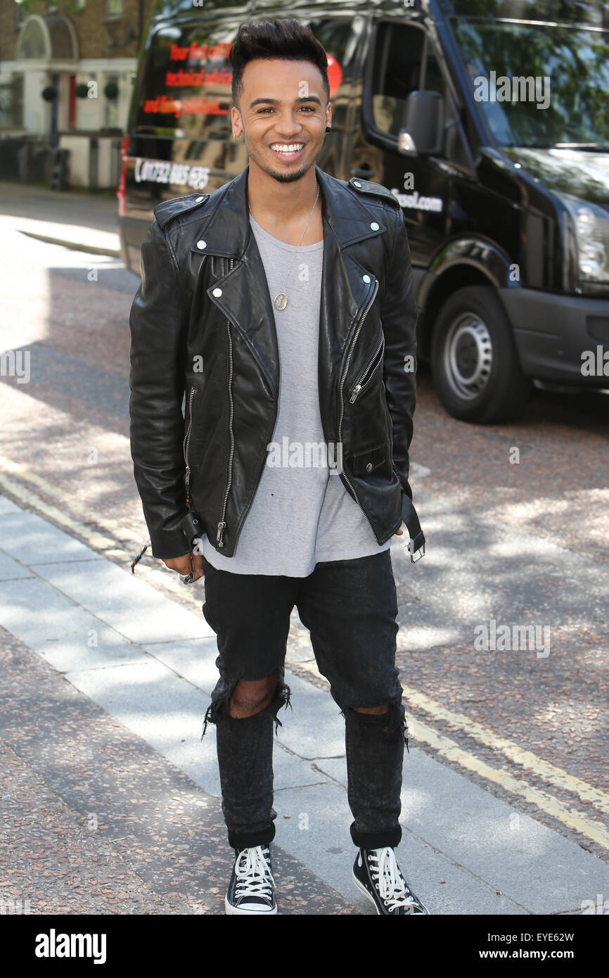 Aston Merrygold outside the ITV Studios Featuring: Aston Merrygold ...